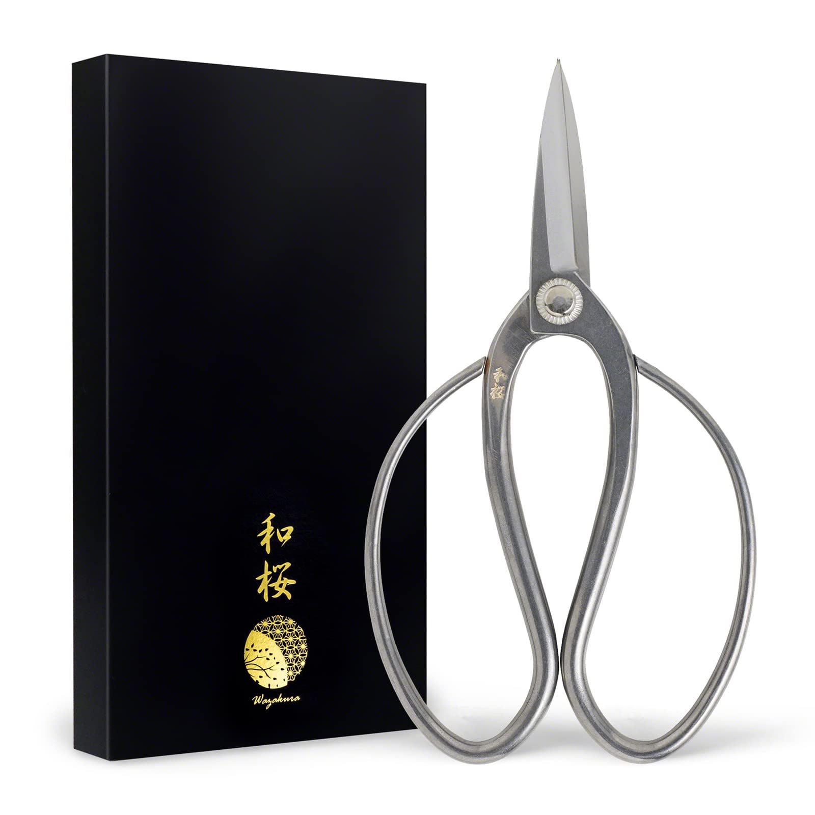 Wazakura Yasugi Stainless Steel Made in Japan Traditional Bonsai Scissors 7 in (180 mm), Pruning ...