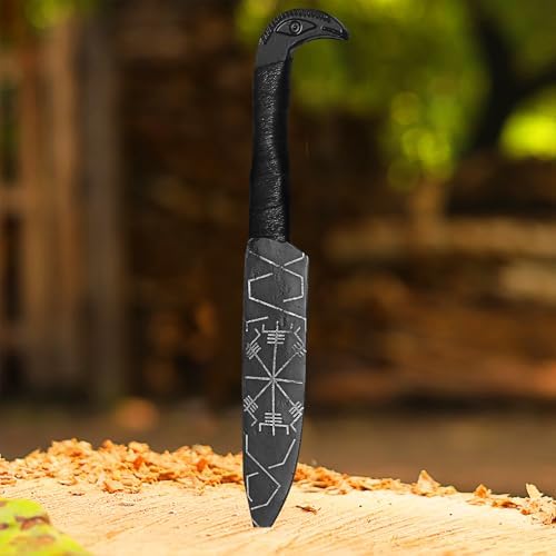 Wazir Crafts 10" Viking Knife – Odin’s Raven Hilt, Full Tang High ...