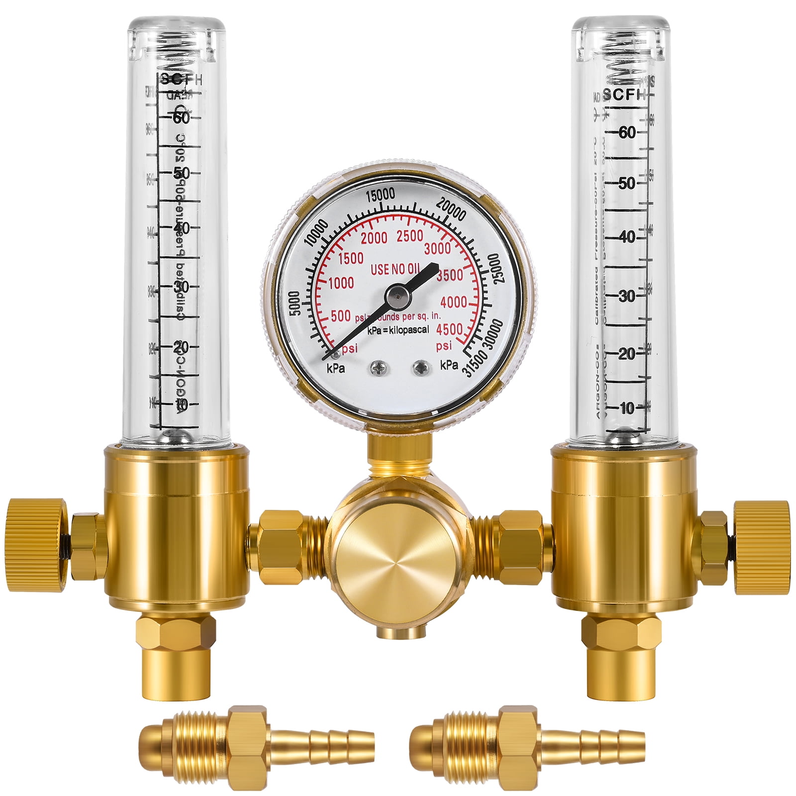 Wbuosz Argon Regulator Dual CO2 Flowmeter for TIG MIG Welder Gas and ...