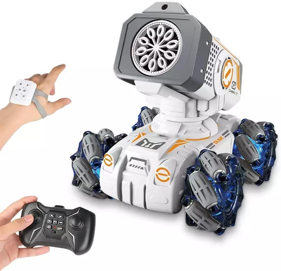 Wcxeane 1:14 Gravity Control RC Tank Watch RC Car 12-Hole Stunt Bubble ...