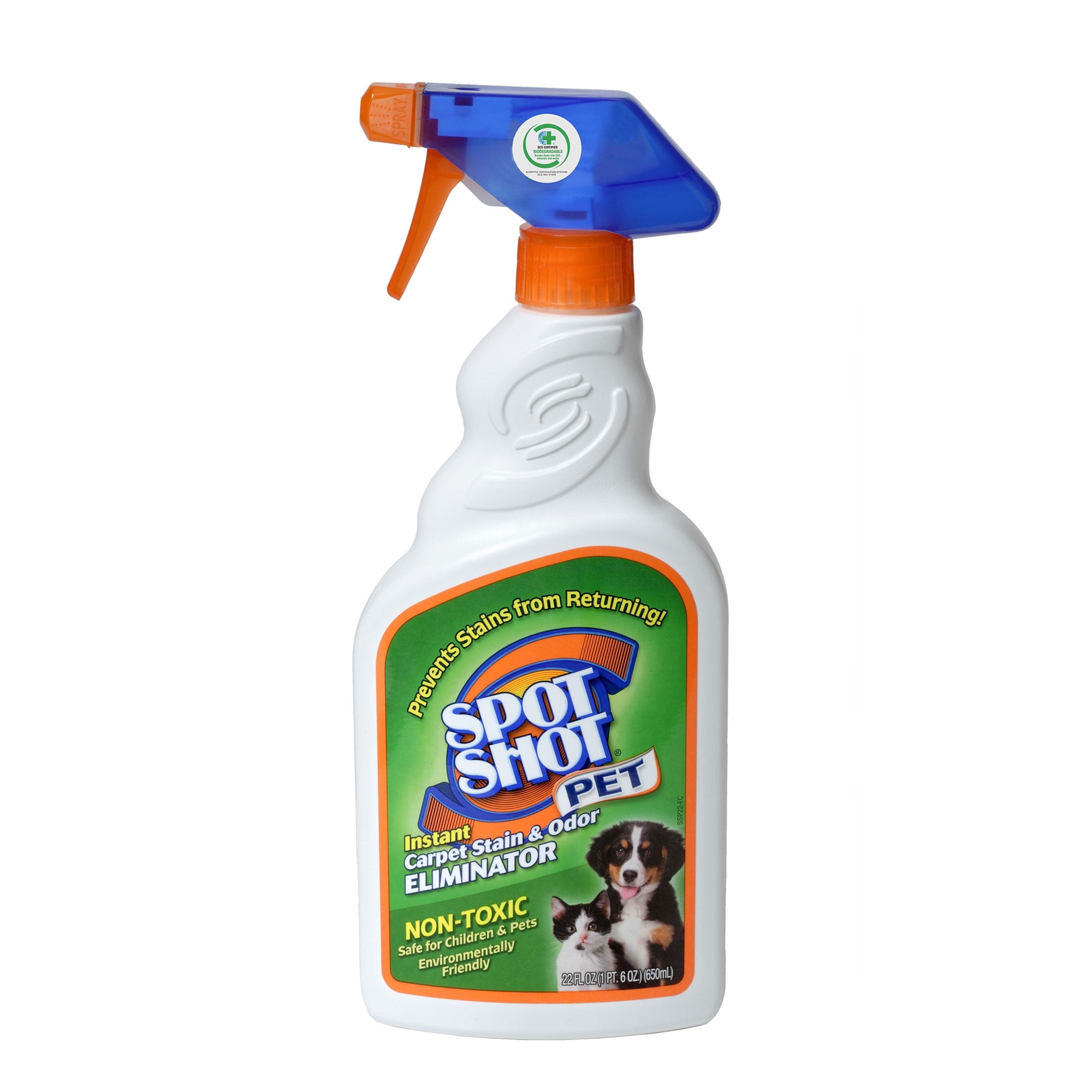 Spot Shot Pet Trigger Spray Non Toxic Carpet Stain and Odor Remover, 22 ...