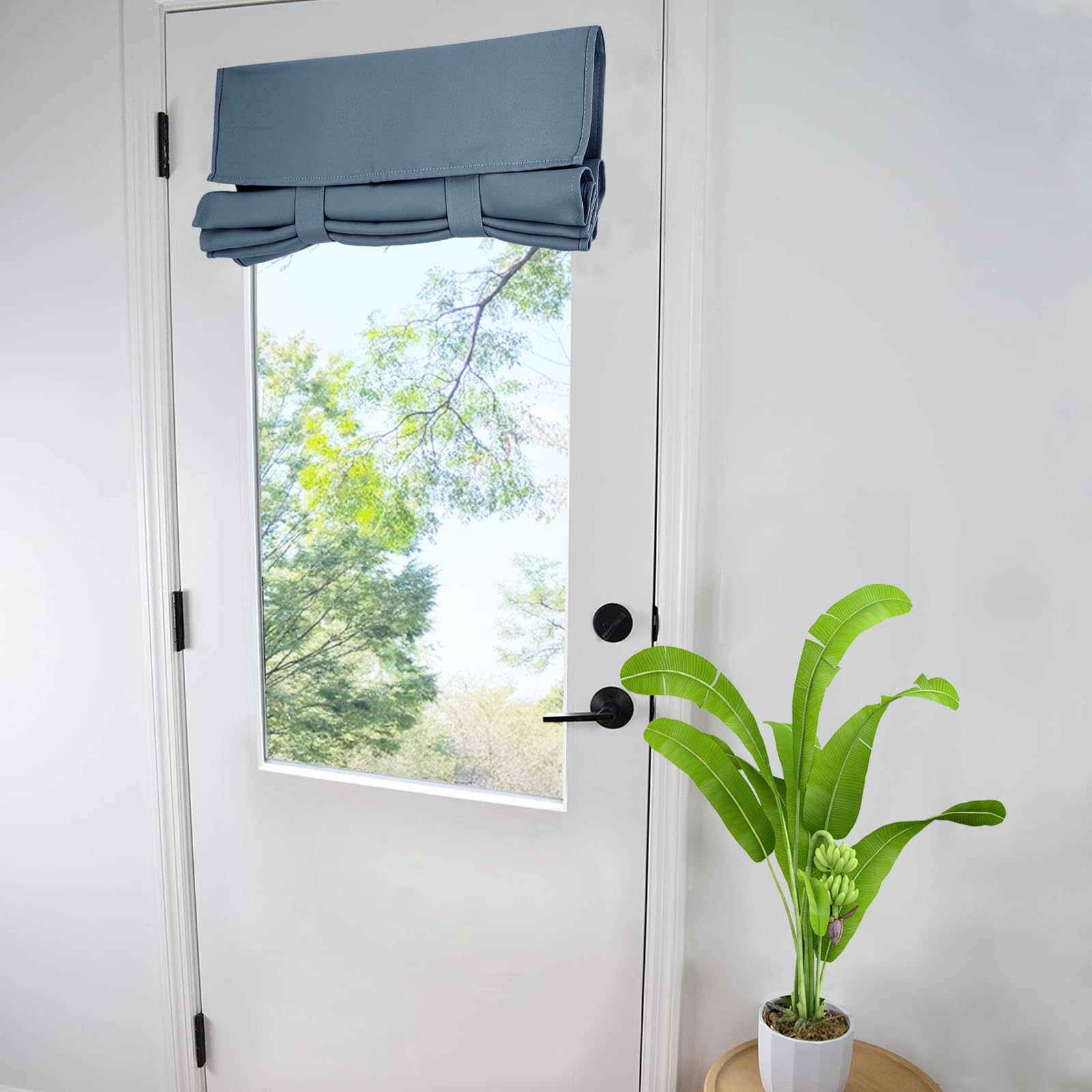 WdFour Side Door Curtains for Door Window, Room Darkening Solid Color ...