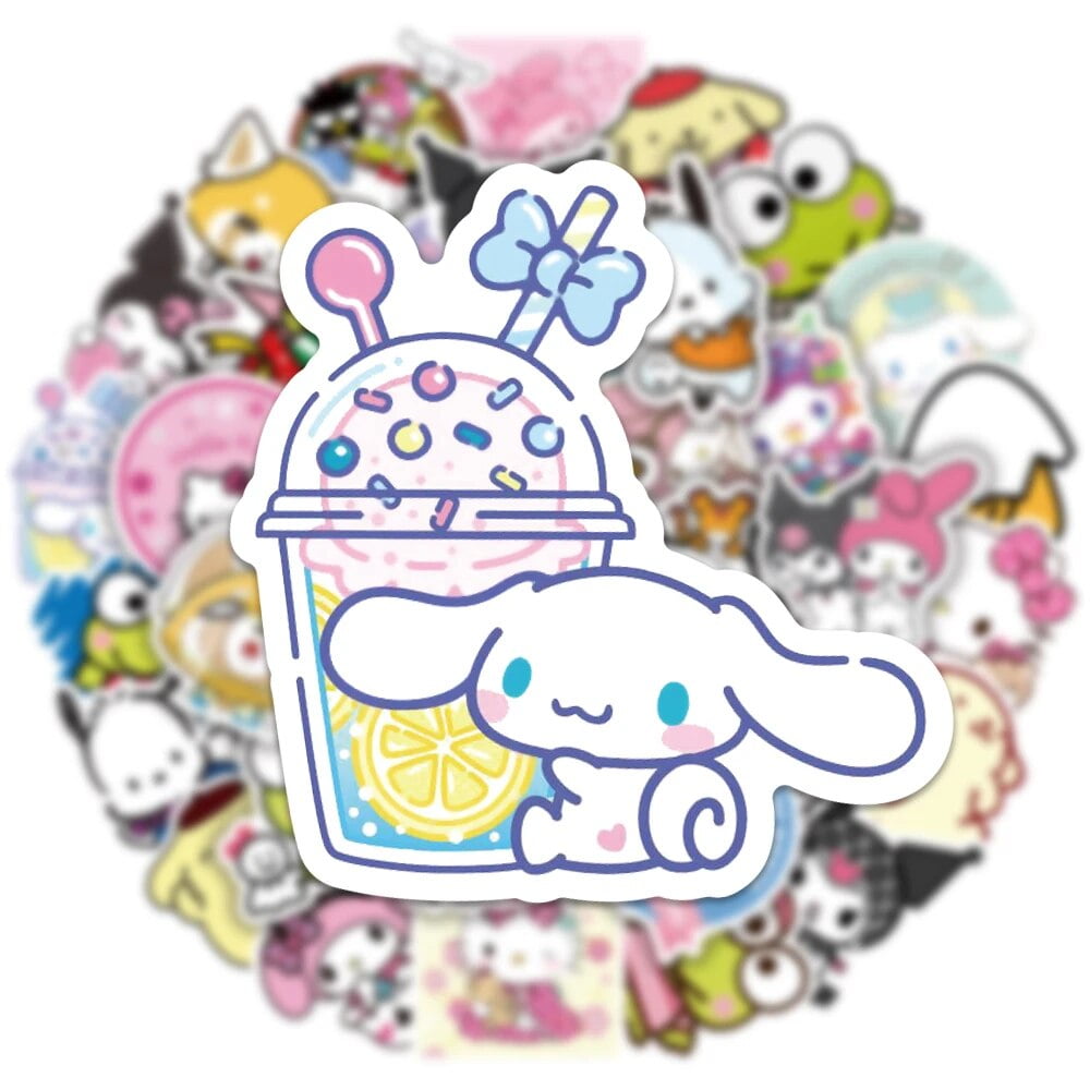 Wdaidj 10/30/50PCs mixed Hello Kitty My Melody Kuromi cinnamon sticker ...