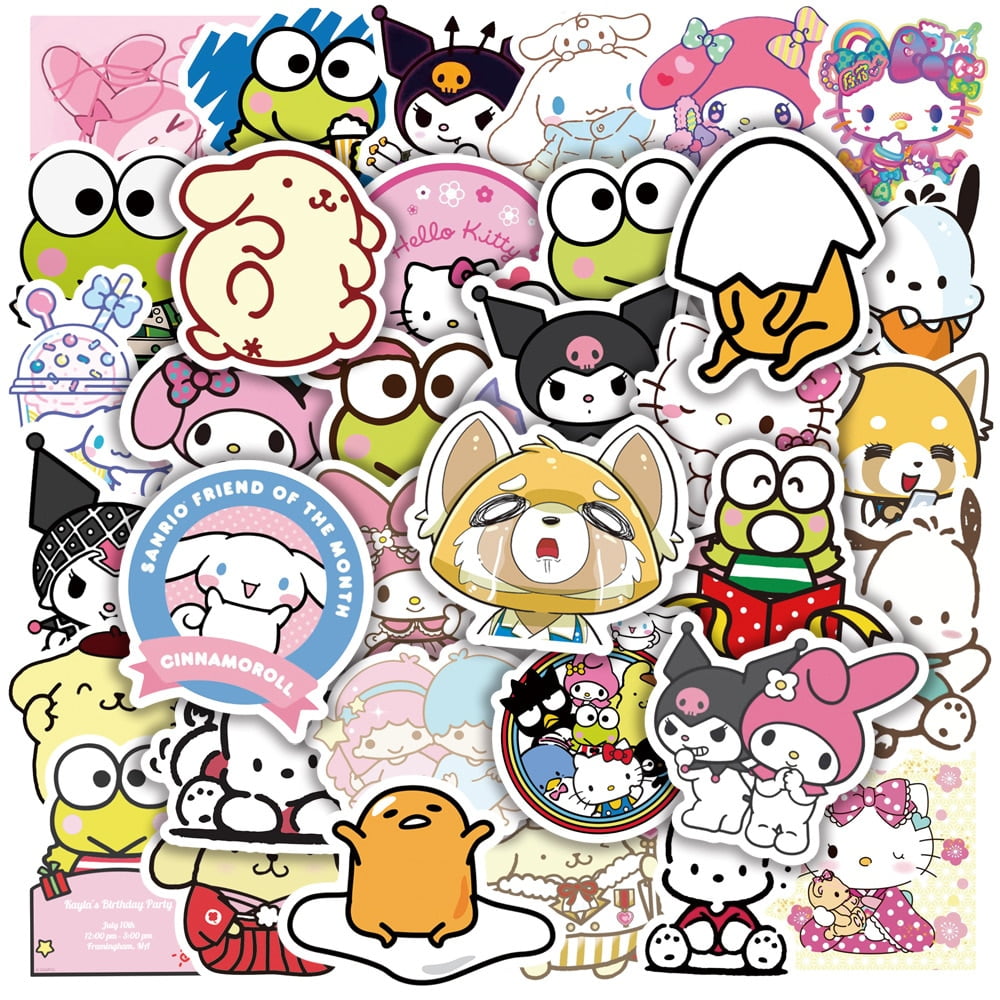 Wdaidj 50 pcs/set kawaii Sanrio stickers anime cartoon Hello Kitty ...