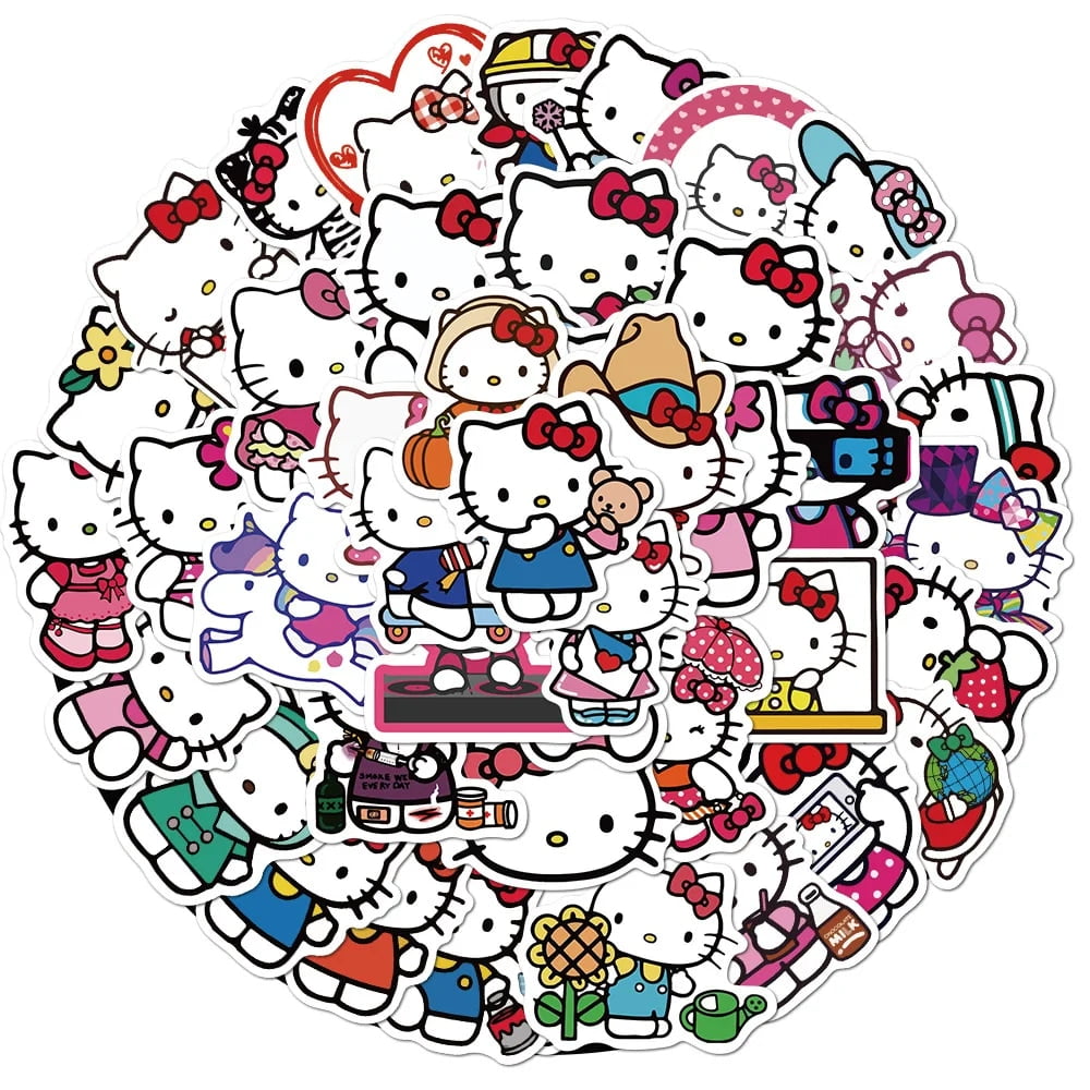 Wdaidj 50PCs kawaii My Melody Kuromi Hello Kitty stickers for kids ...