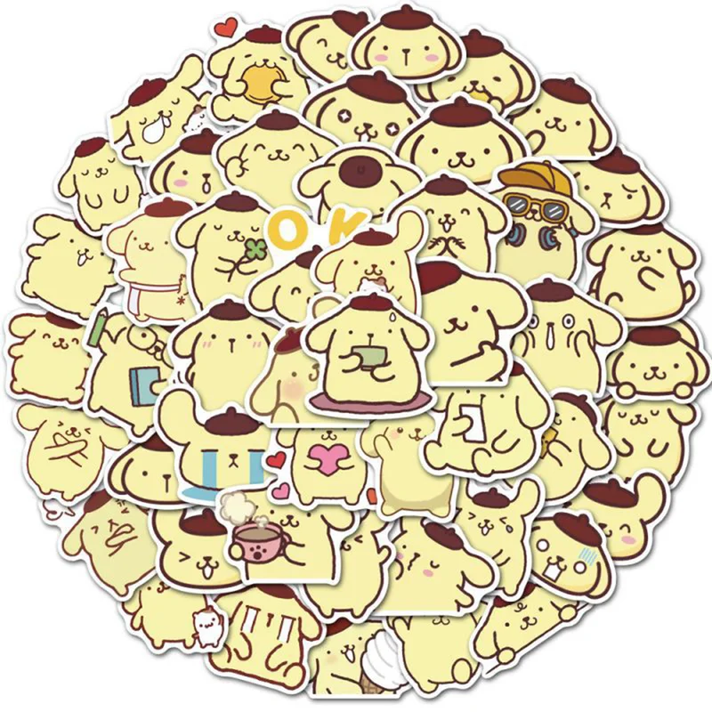Wdaidj 50PCs kawaii pompom Purin stickers cute cartoon decal for kids ...