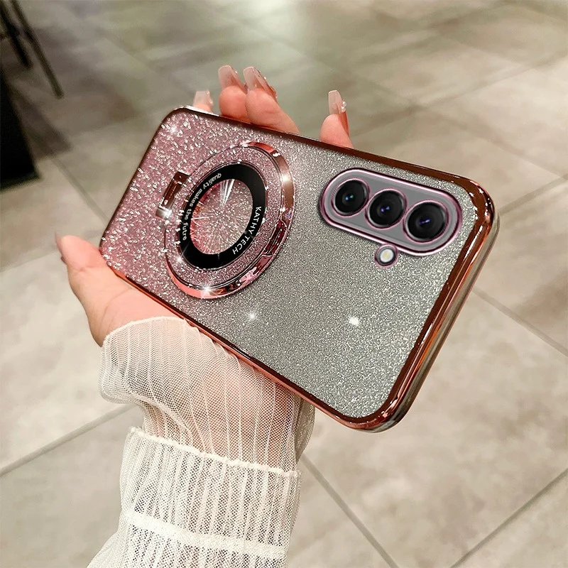 Wdaidj Samsung s24fe case luxury with bracket Glitter case for Samsung ...