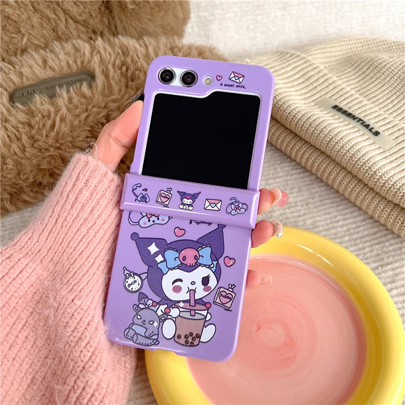 Wdaidj cute cartoon Kuromi with pendant phone case for Samsung Galaxy Z ...
