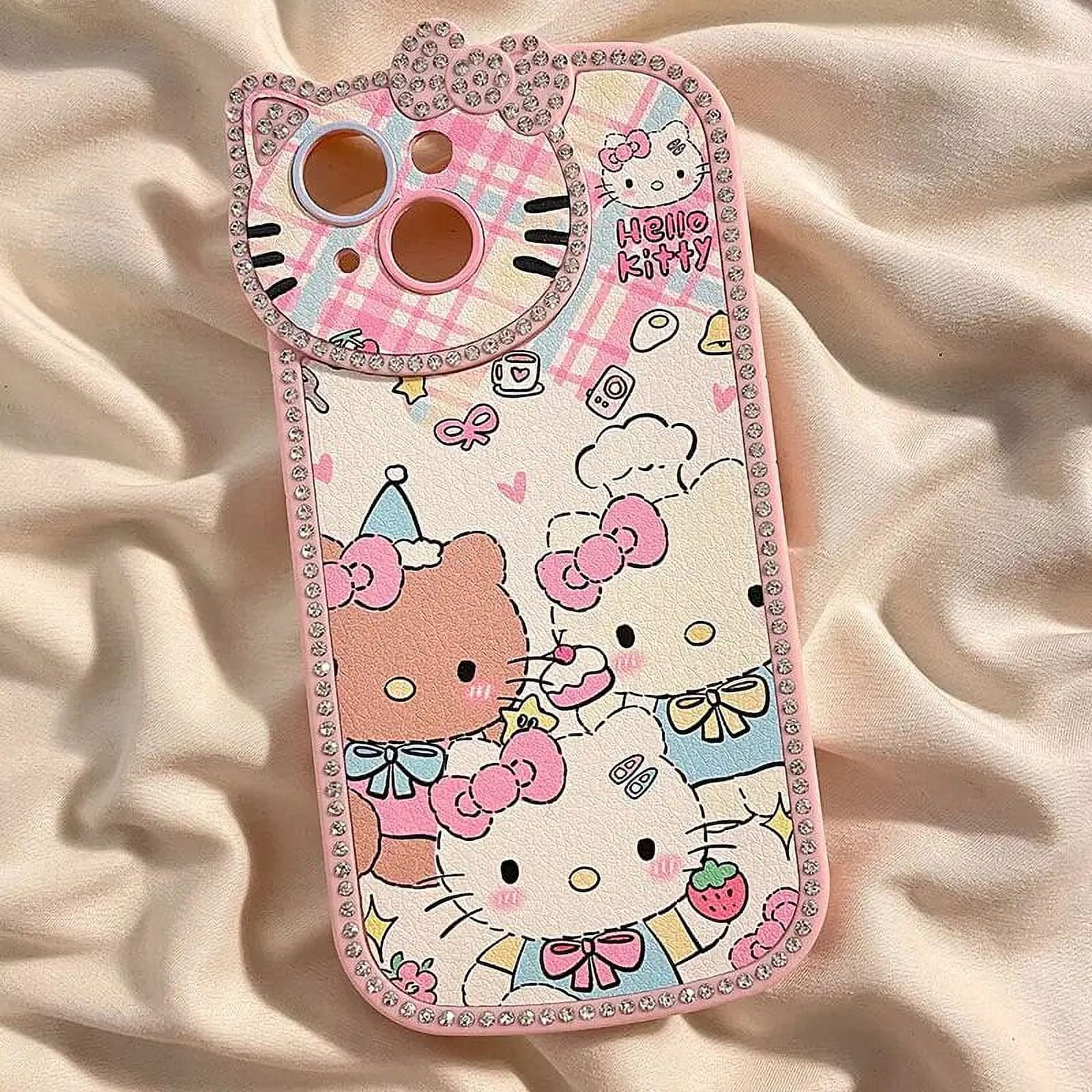 Wdaidj kawaii Lil' Hello Kitty flash Diamond phone case for iPhone 15 ...