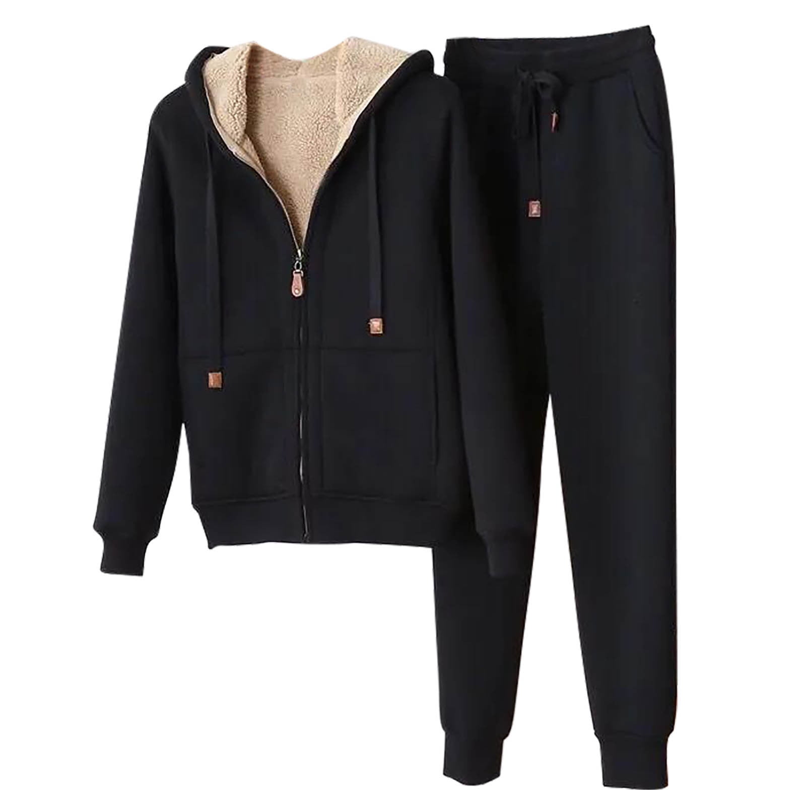 Wdfiry 2 Piece Outfits for Women Fleece Lounge Sets for Women Winter ...