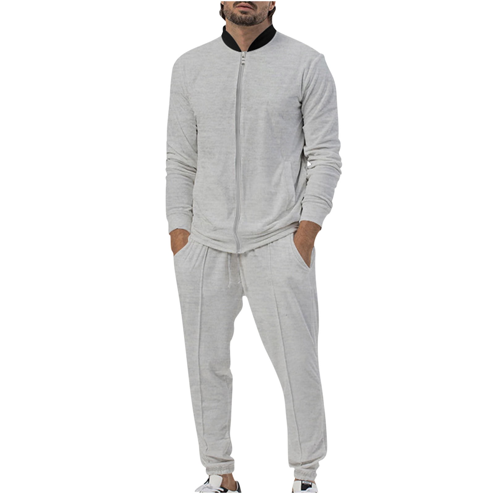Wdfiry Mens 2 Pieces Tracksuit Sweatsuit Set Casual Zipper Sweatshirts ...