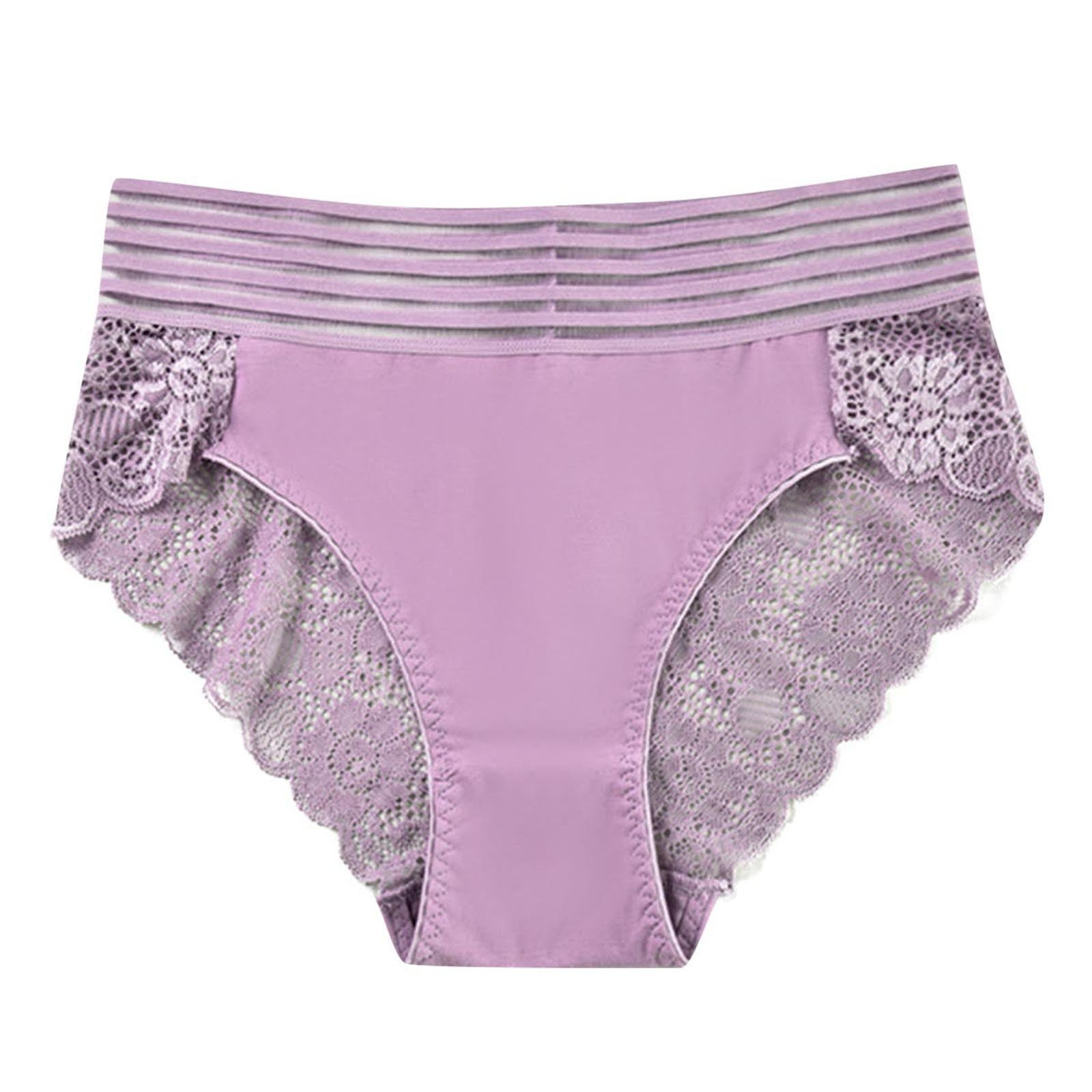 Wdfiry Women High Waist Cheeky Panties Lace Underwear Plus Size Full ...