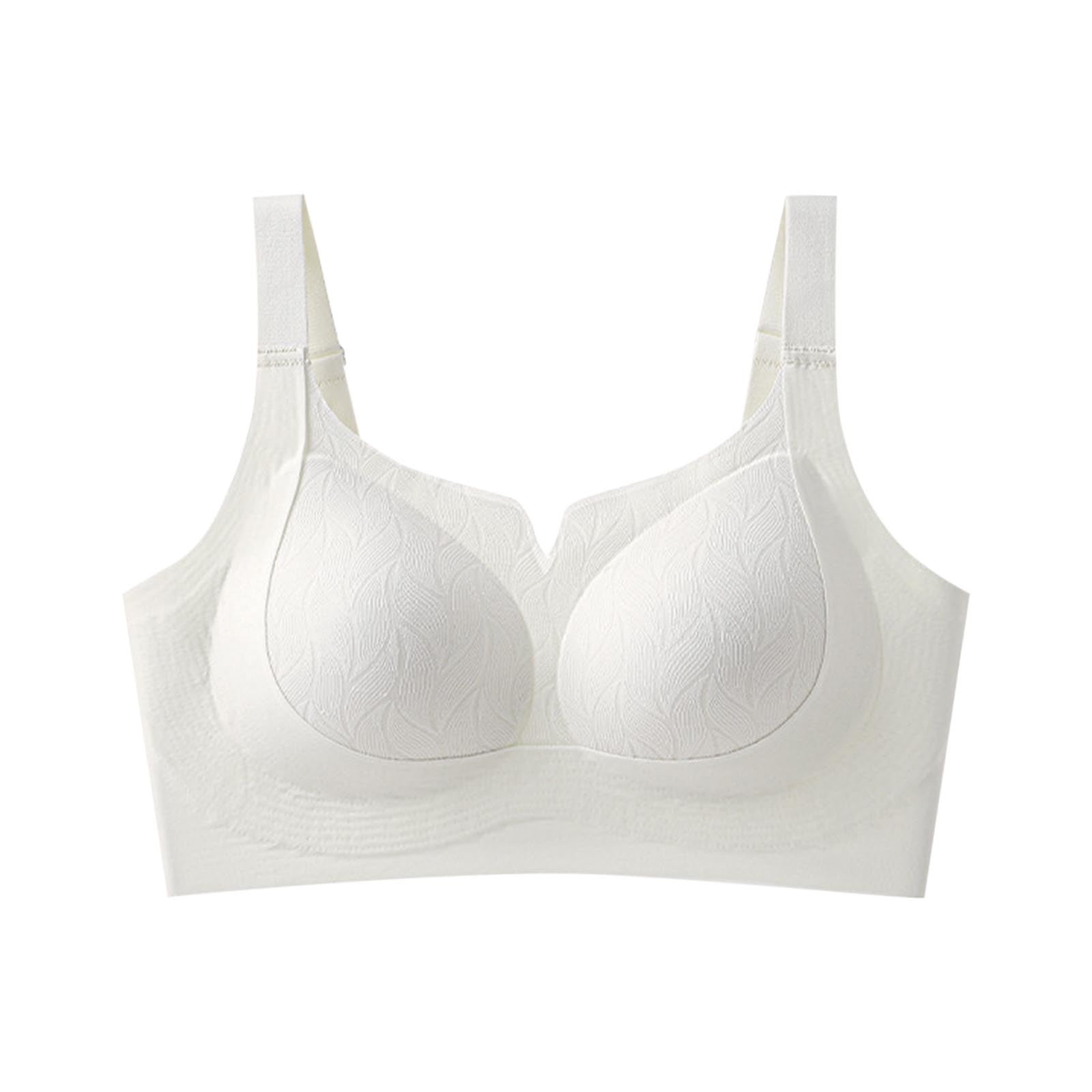 Wdfiry Women's Solid Color Bra Wireless Adjustable Straps Underwear Plus Size Thin Breathable ...