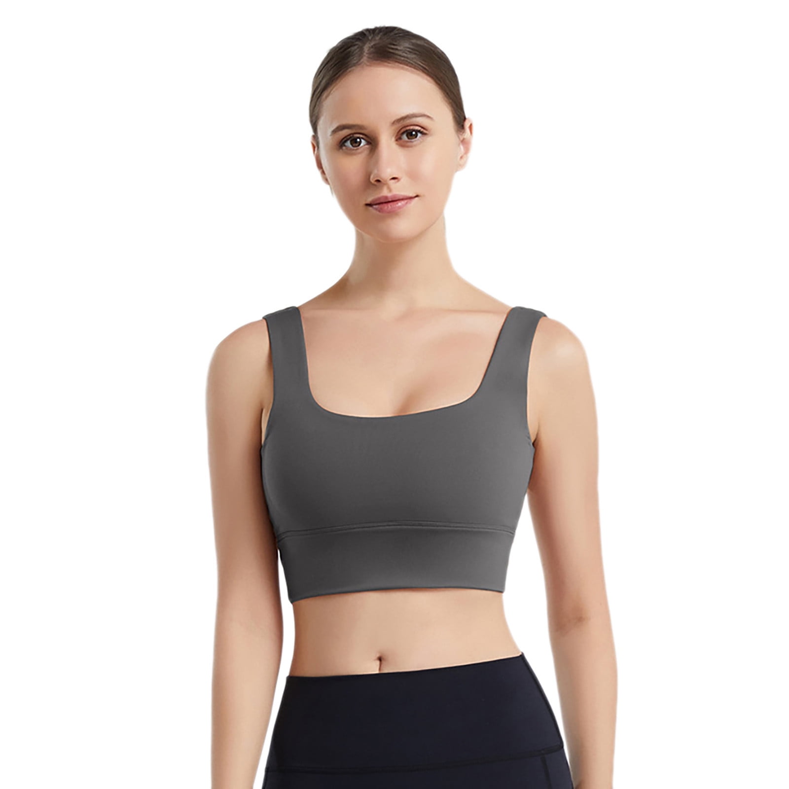 Wdgfv High Neck Sports Bra for Women Longline Full Coverage Sports Bras ...