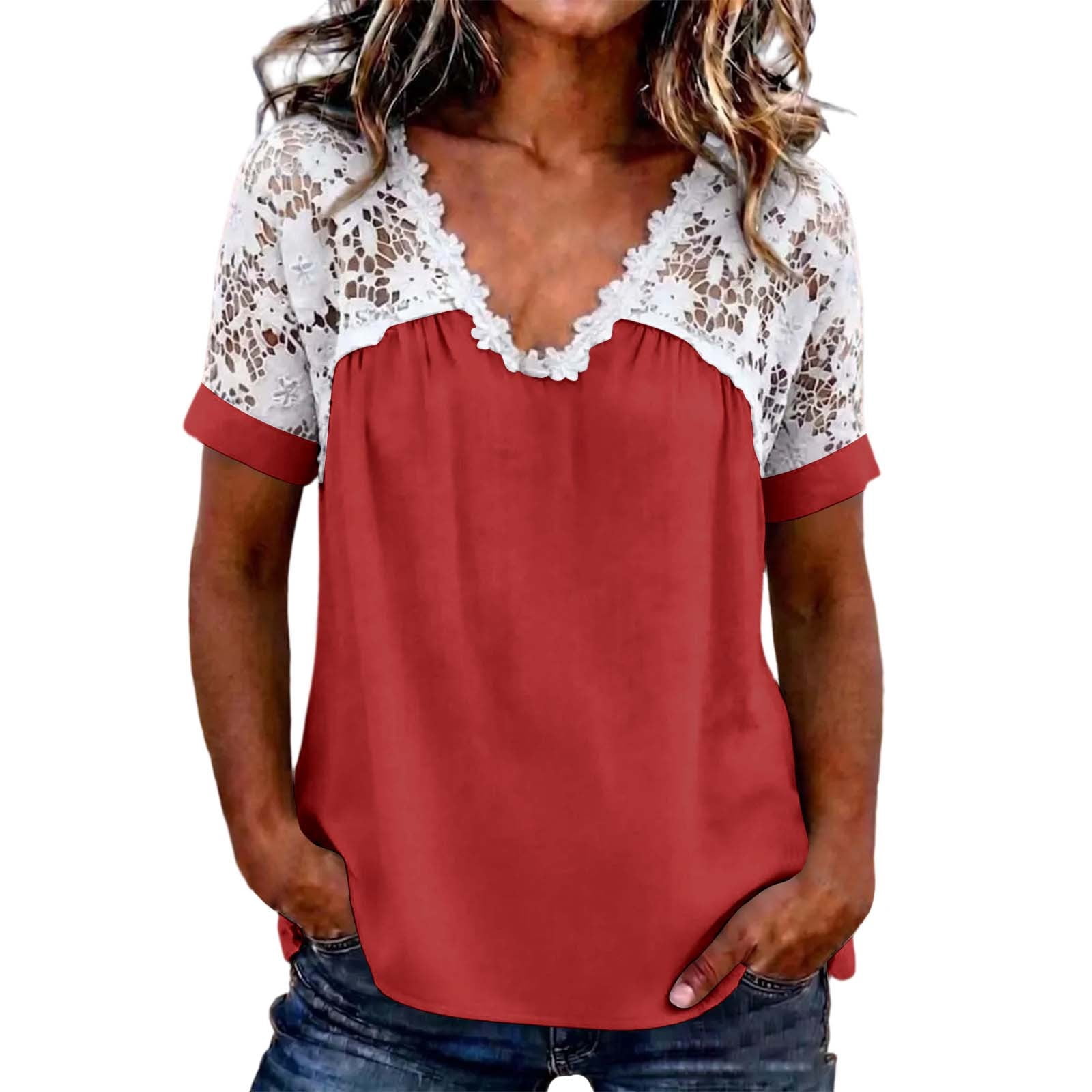 Wdgfv Womens Elegant Tank Tops Lace Hem Sleeveless Shirt Relaxed Fit ...