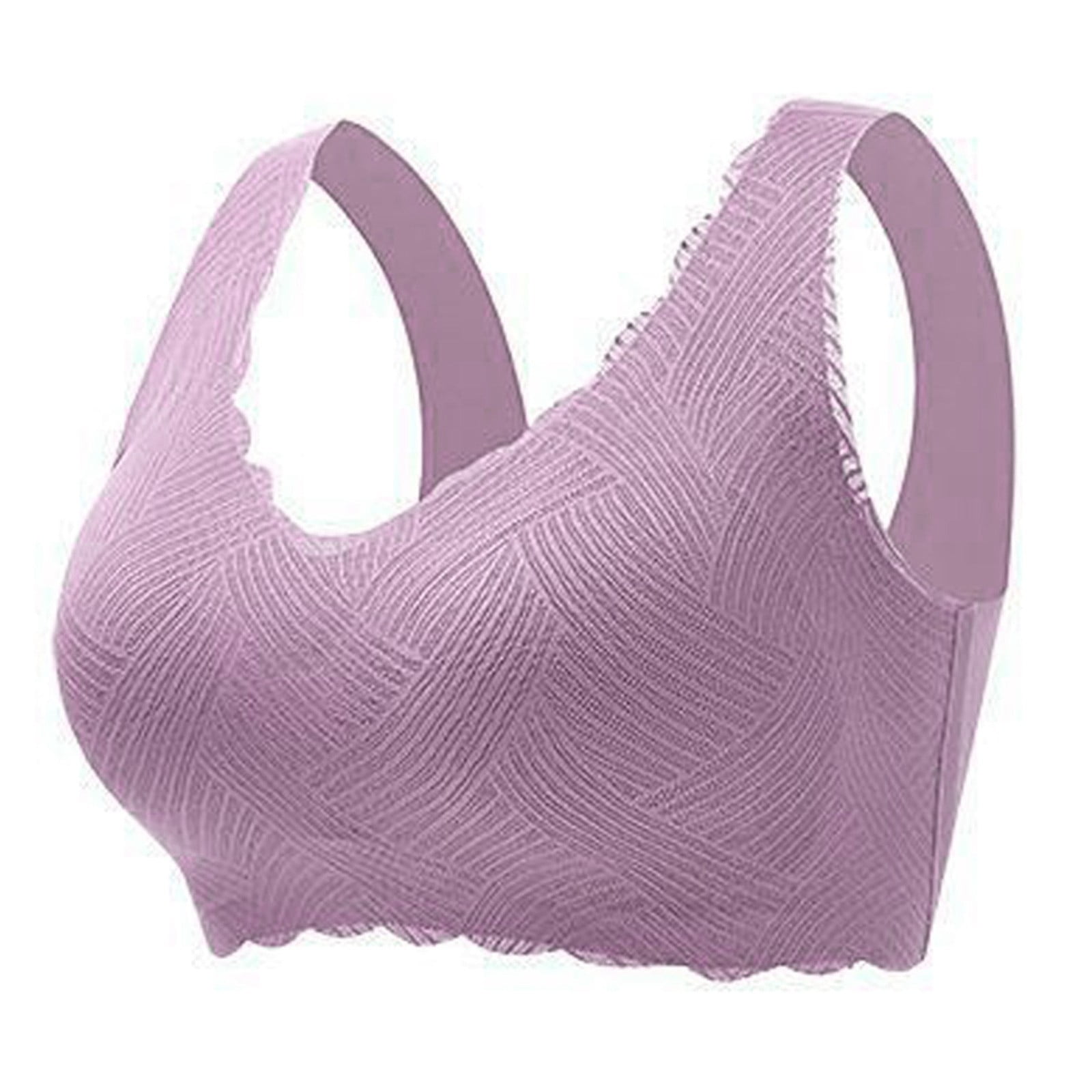 Wdgfv Womens Rib Knit Bras No Underwire Wireless Seamless Bra Push Up ...