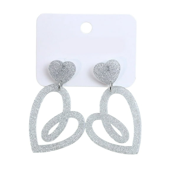 Wdhugt 2 Pairs Valentine Heart Earrings For Women Hollow Design ...
