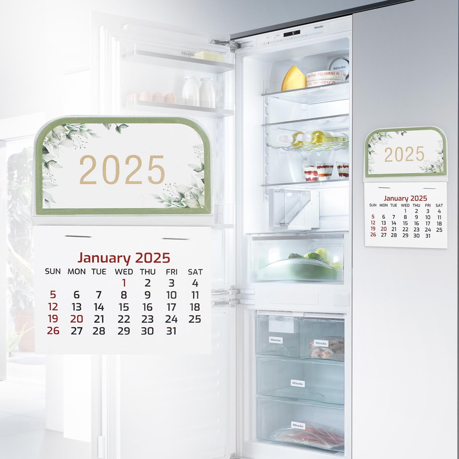 Wdhugt 2025 Mini Stick on Calendar, Adhesive Car Calendar Small Wall ...