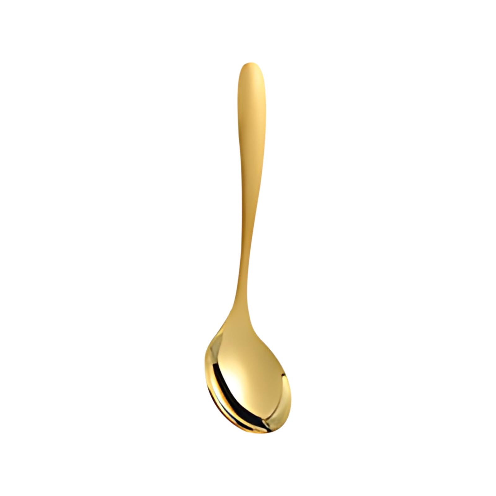 Wdhugt 304 Stainless Steel Curved Handle Spoon For Soup Children Adults ...