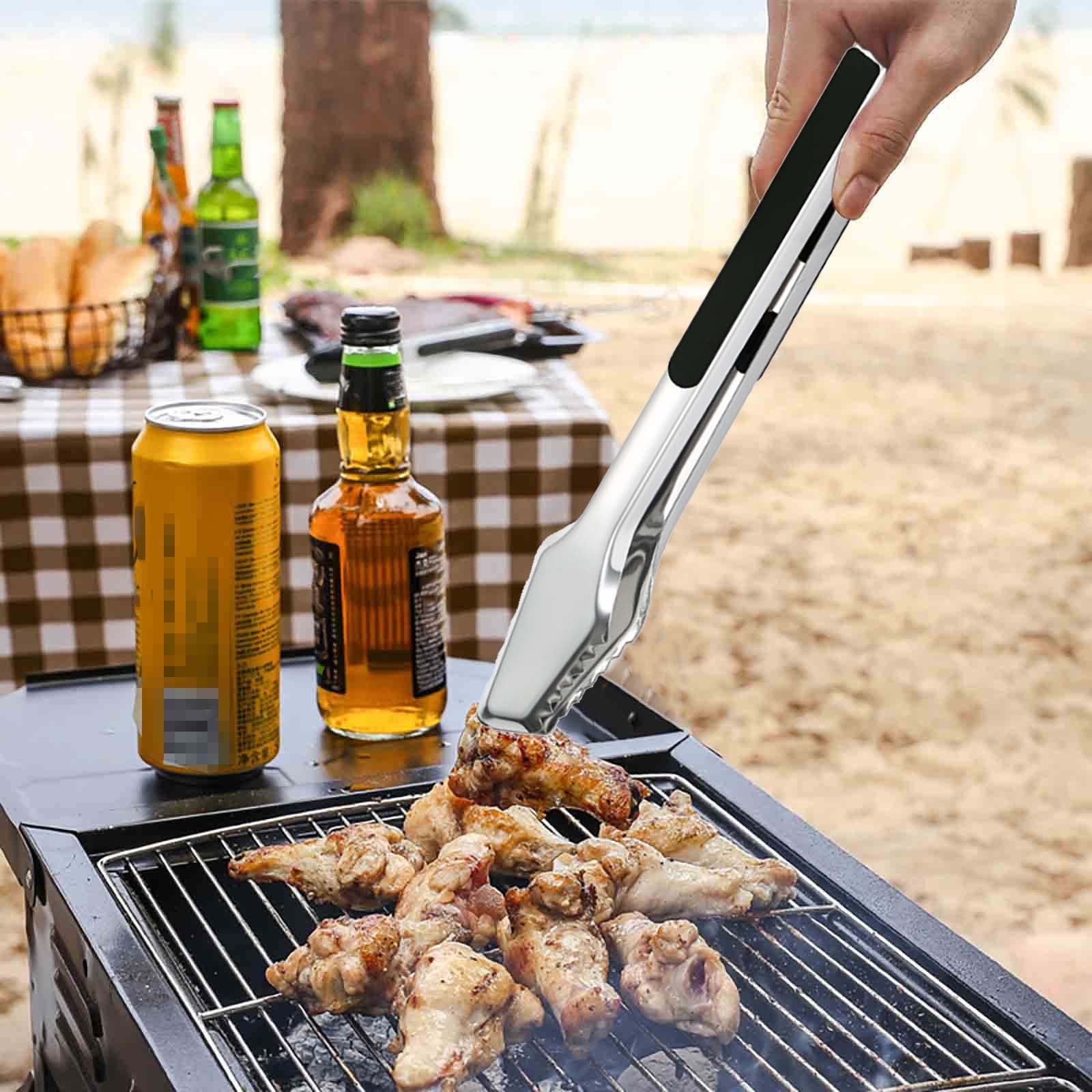 Wdhugt 304 Stainless Steel Kitchen Cooking Tongs, 13" Set of 1 Sturdy ...