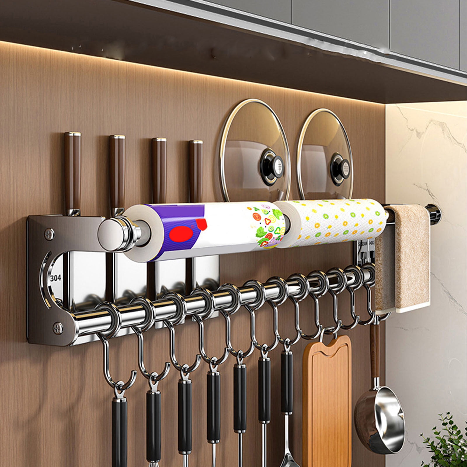 Wdhugt 304 Stainless Steel Kitchen Utensil Hanger 24 Inch Wall Mount ...