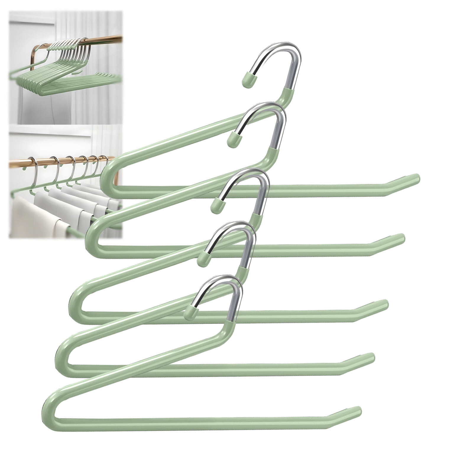 Wdhugt 5 Pack Clothes Hangers Space Saving Hanger for Pants Jean ...
