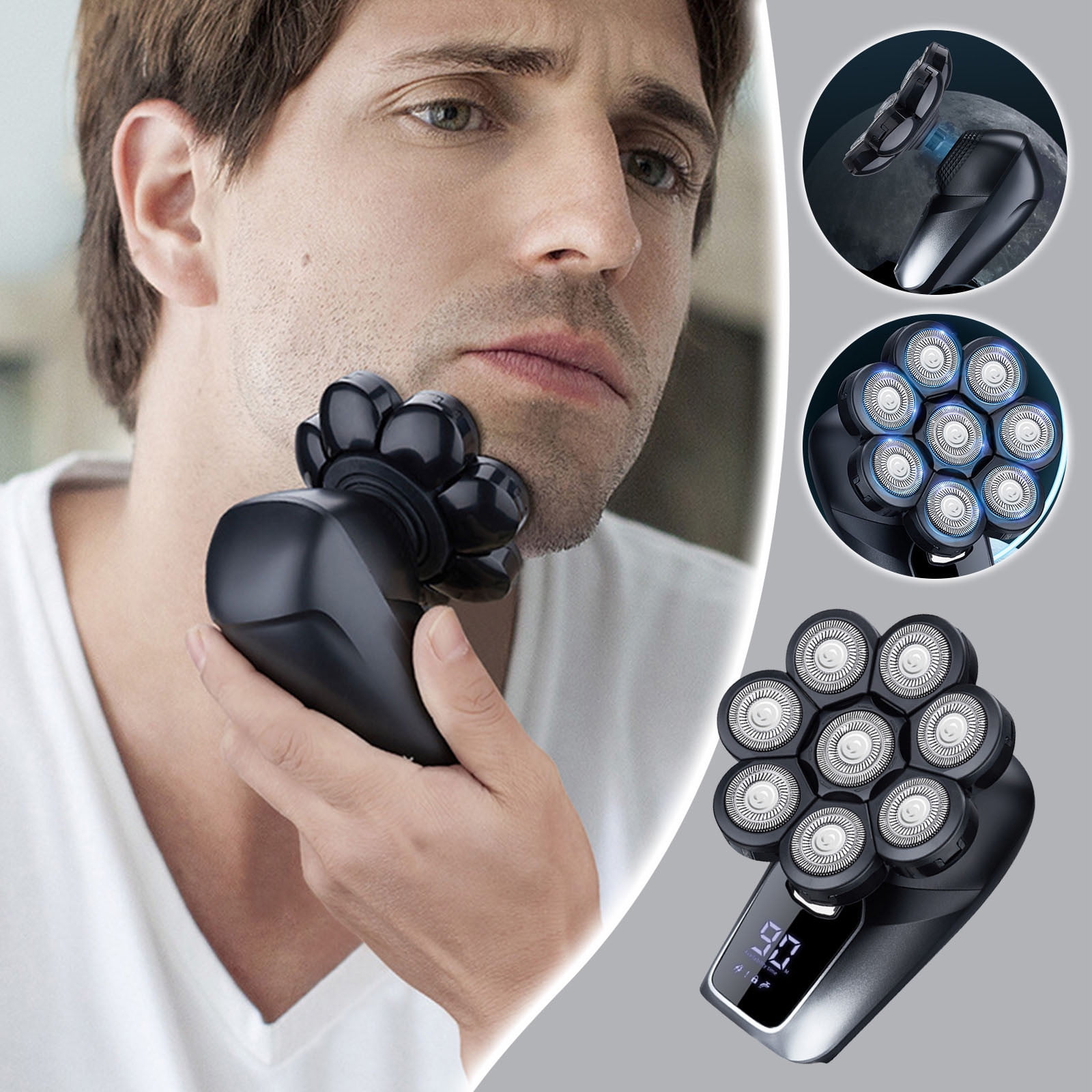 Wdhugt 8D Floating Head Shavers for Bald Men Waterproof Electric Razors ...