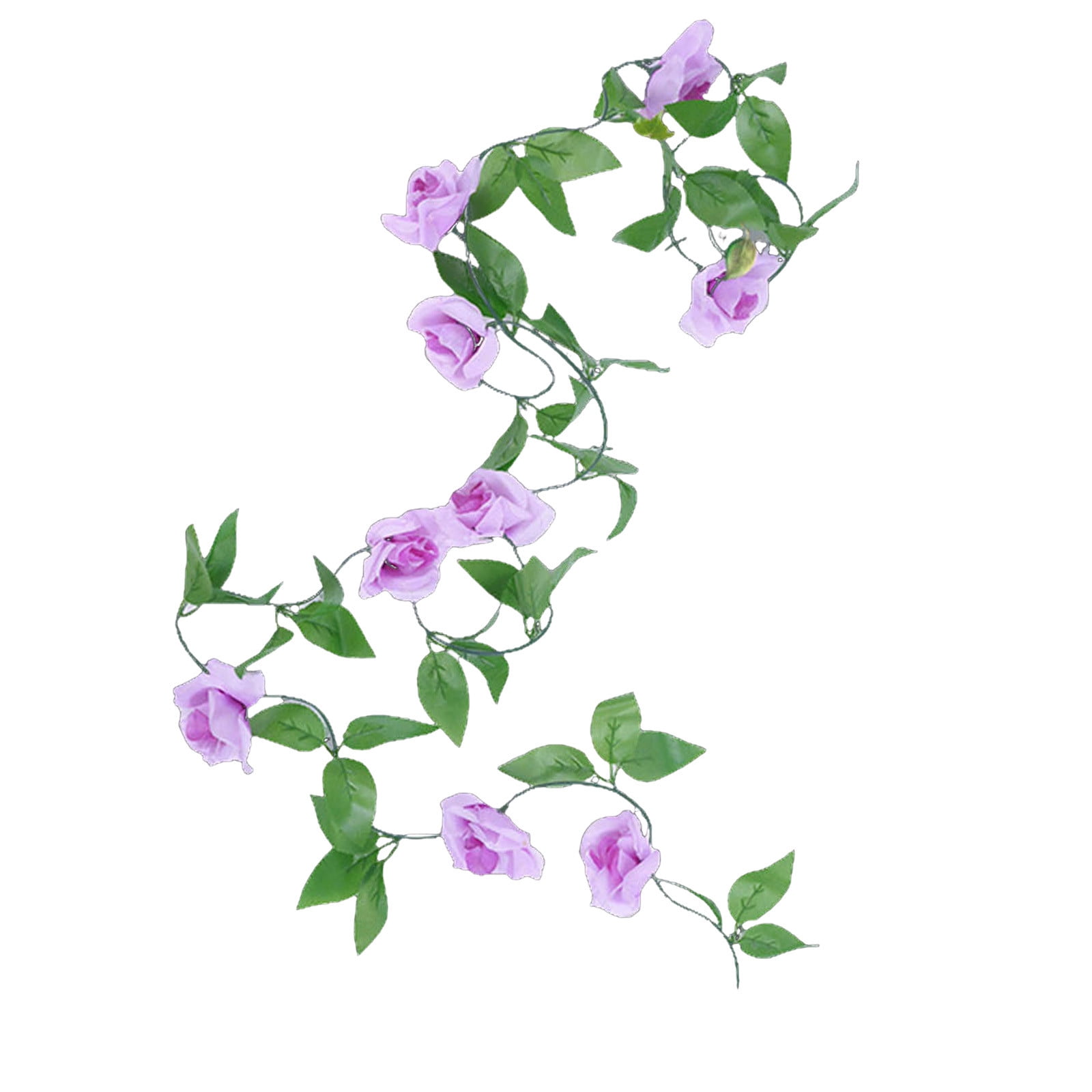 Wdhugt 9 Heads Artificial Rose Vine Garland Purple 78.74 Inches Long ...