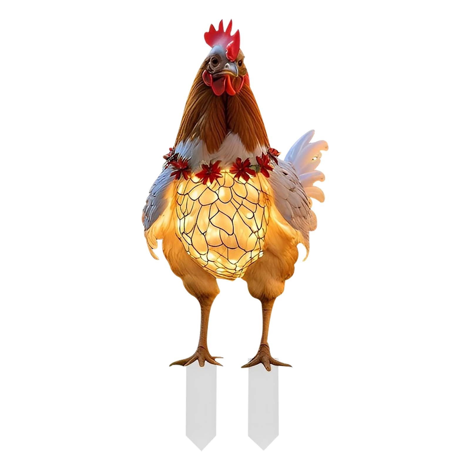 Wdhugt Acrylic Christmas Chicken Ground Plug Decoration Outdoor ...