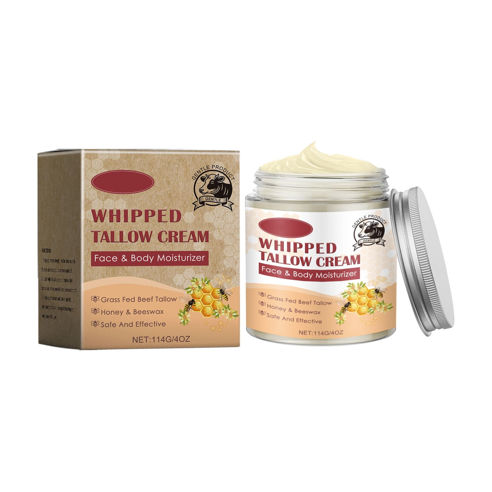 Wdhugt Beef Tallow Moisturizer for Skin: Grass fed tallow and honey ...