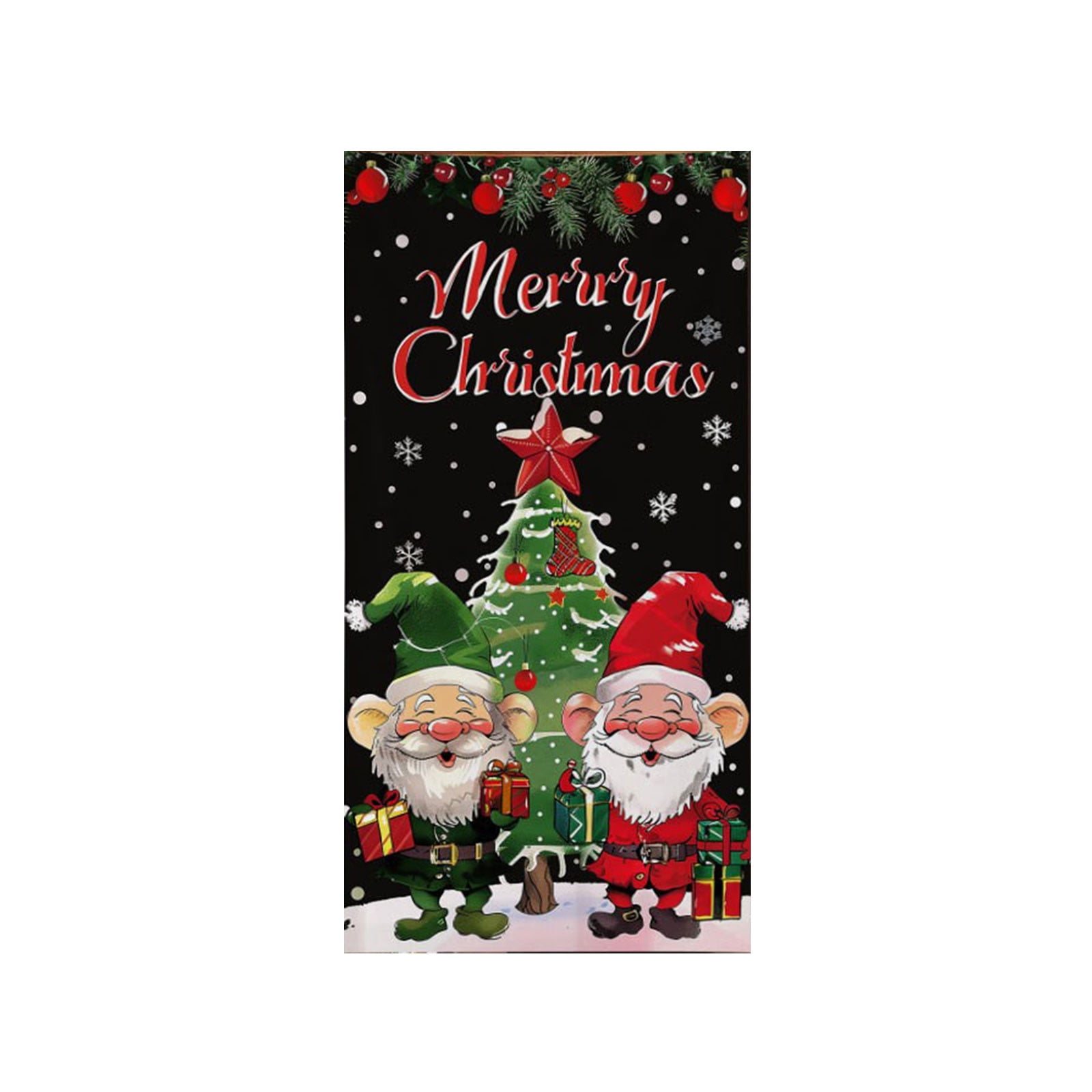 Wdhugt Christmas Door Cover Decoration With 3D Visual Santa Claus ...