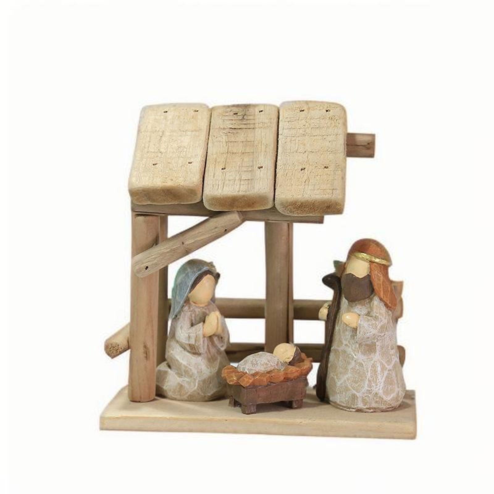 Wdhugt Christmas Manger Decoration With Wooden House Design For Home ...