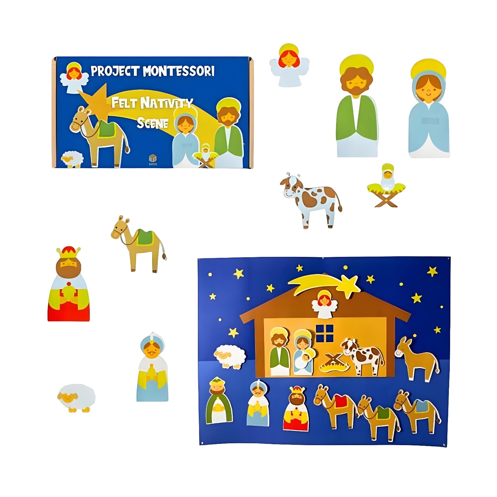 Wdhugt Christmas Nativity Scene Storyboard Diy Felt Toy Set With 14 ...