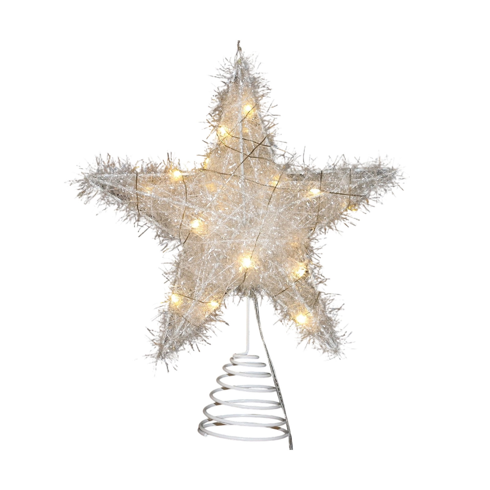 Wdhugt Christmas Tree Top Star In Silver Color For Artificial Or Real ...