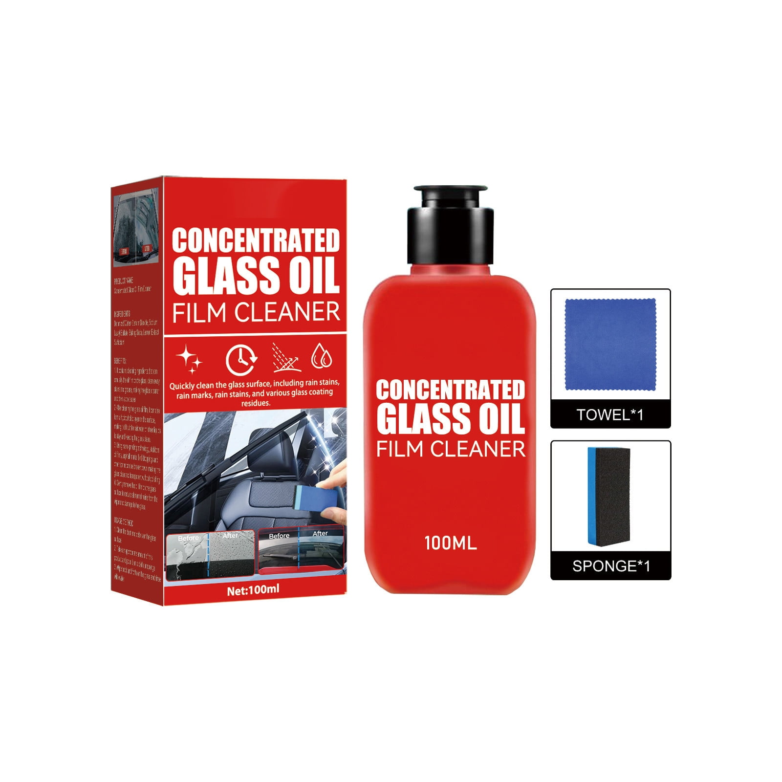 Wdhugt Concentrated Glass Oil Film Cleaner 100Ml Plastic Spray With ...