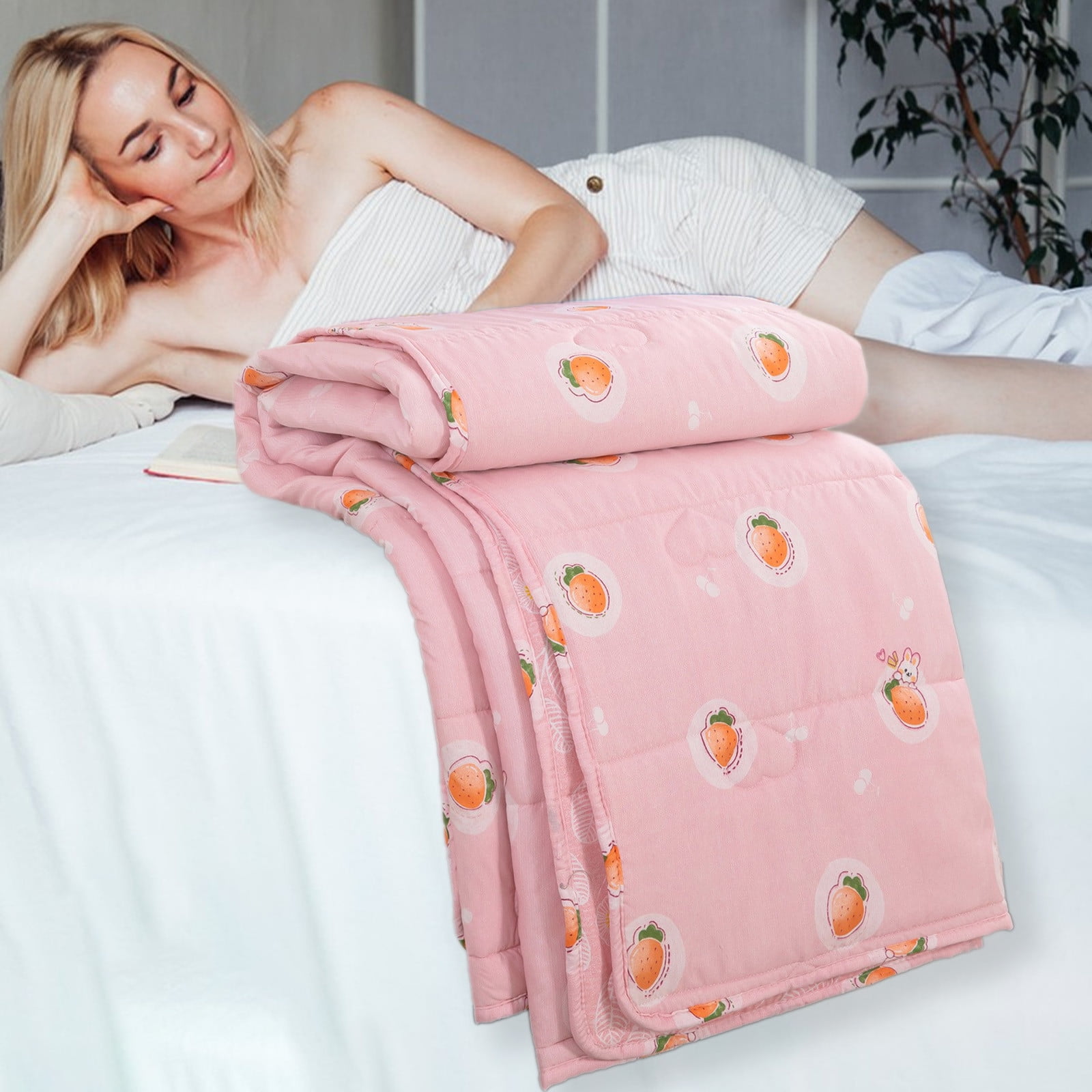 Wdhugt Cooling Blanket Twin Size Quilted Washed Cotton Summer Cooler ...