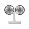Wdhugt Desktop Dual Head Fan With Oscillation Usb Powered Rechargeable ...