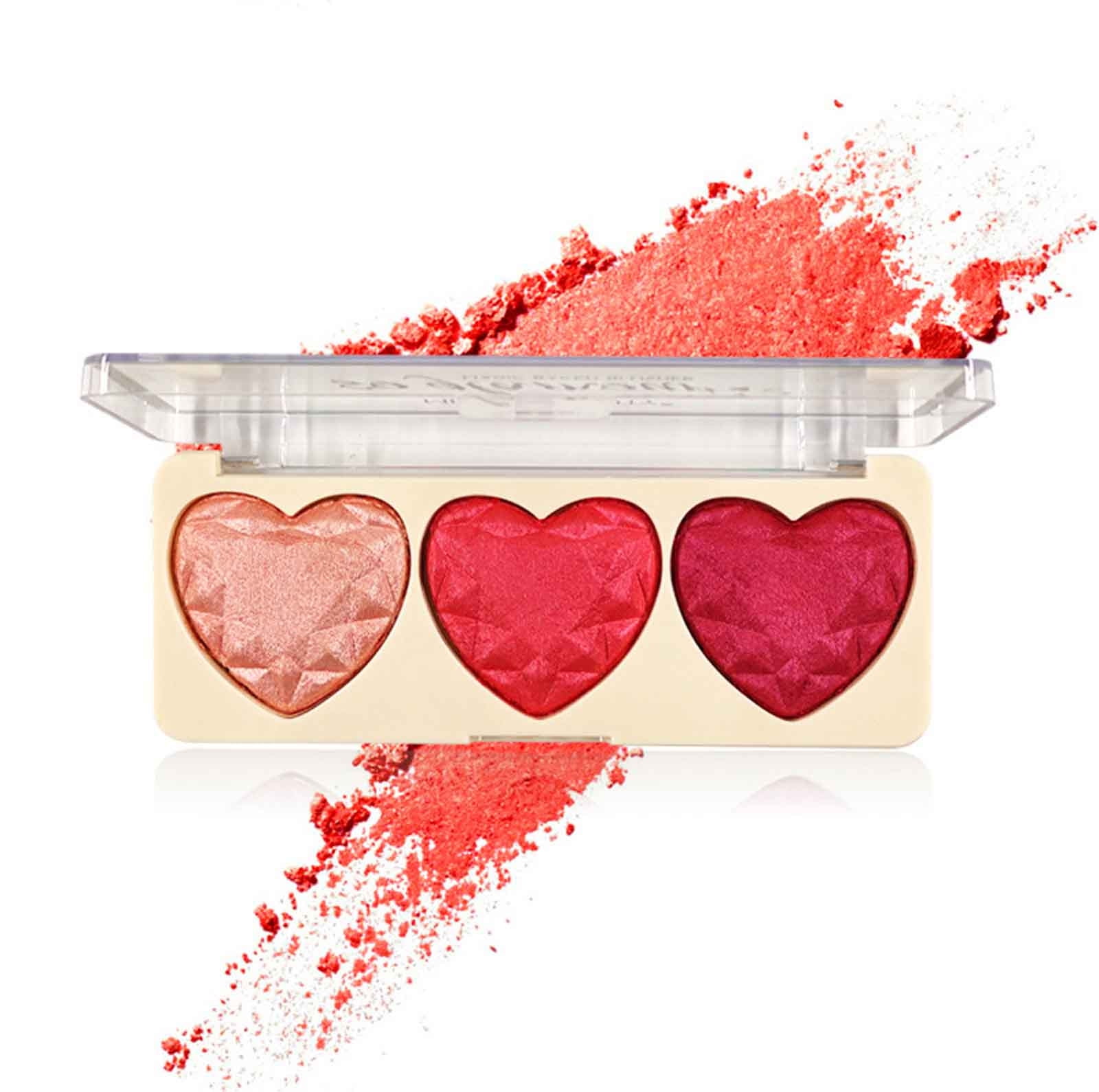 Wdhugt Heart-shaped Pearlescent Baking Powder Blush Color Rendering and ...