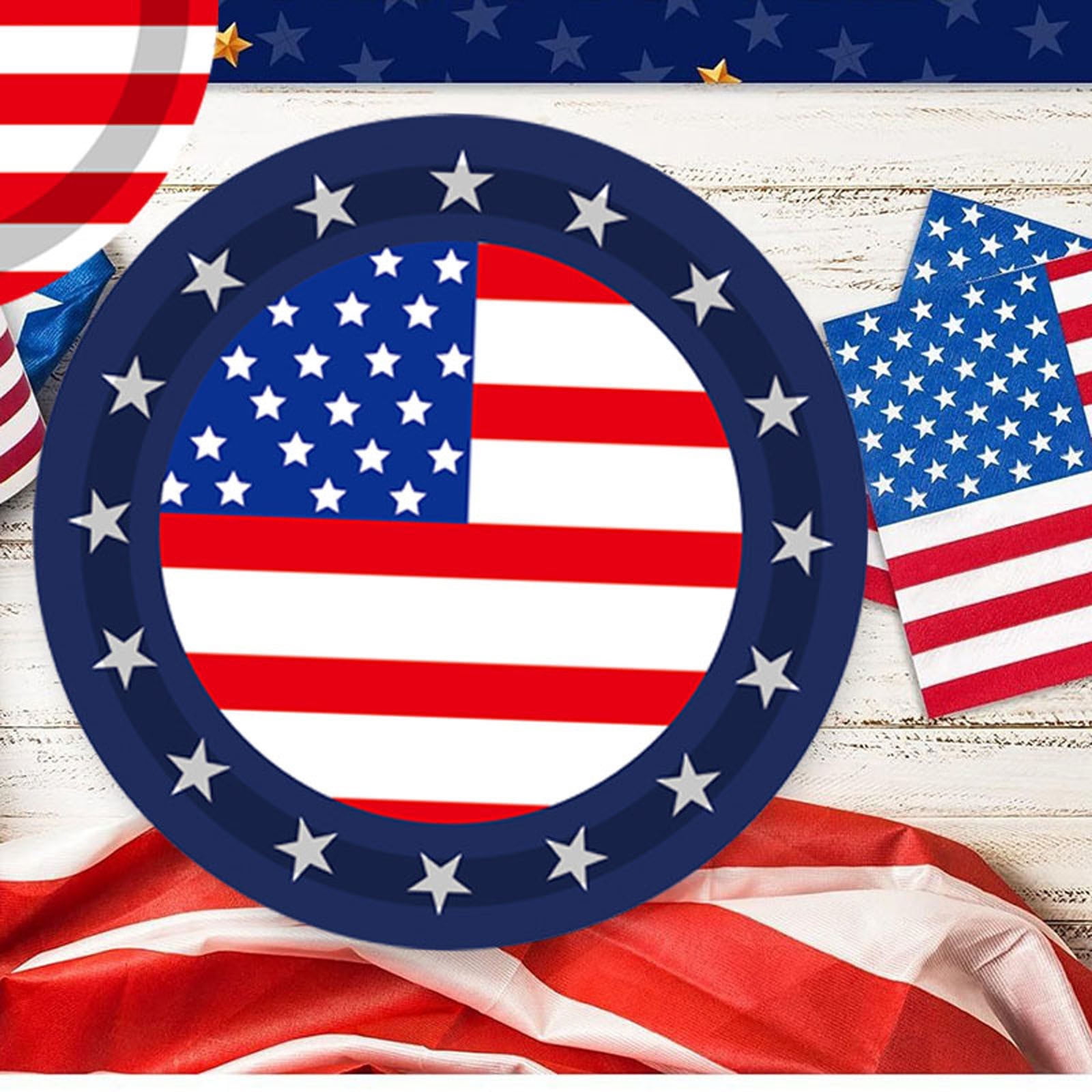 Wdhugt Independence Day Party Paper Plate 9 Inch Decoration Props ...