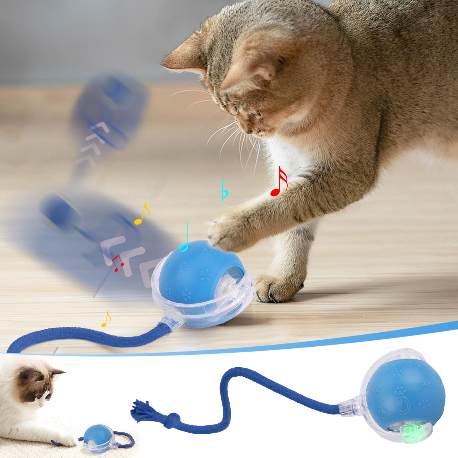 Wdhugt Interactive Cats Ball 2025 New Cats Toy For Bored Indoor Cats ...
