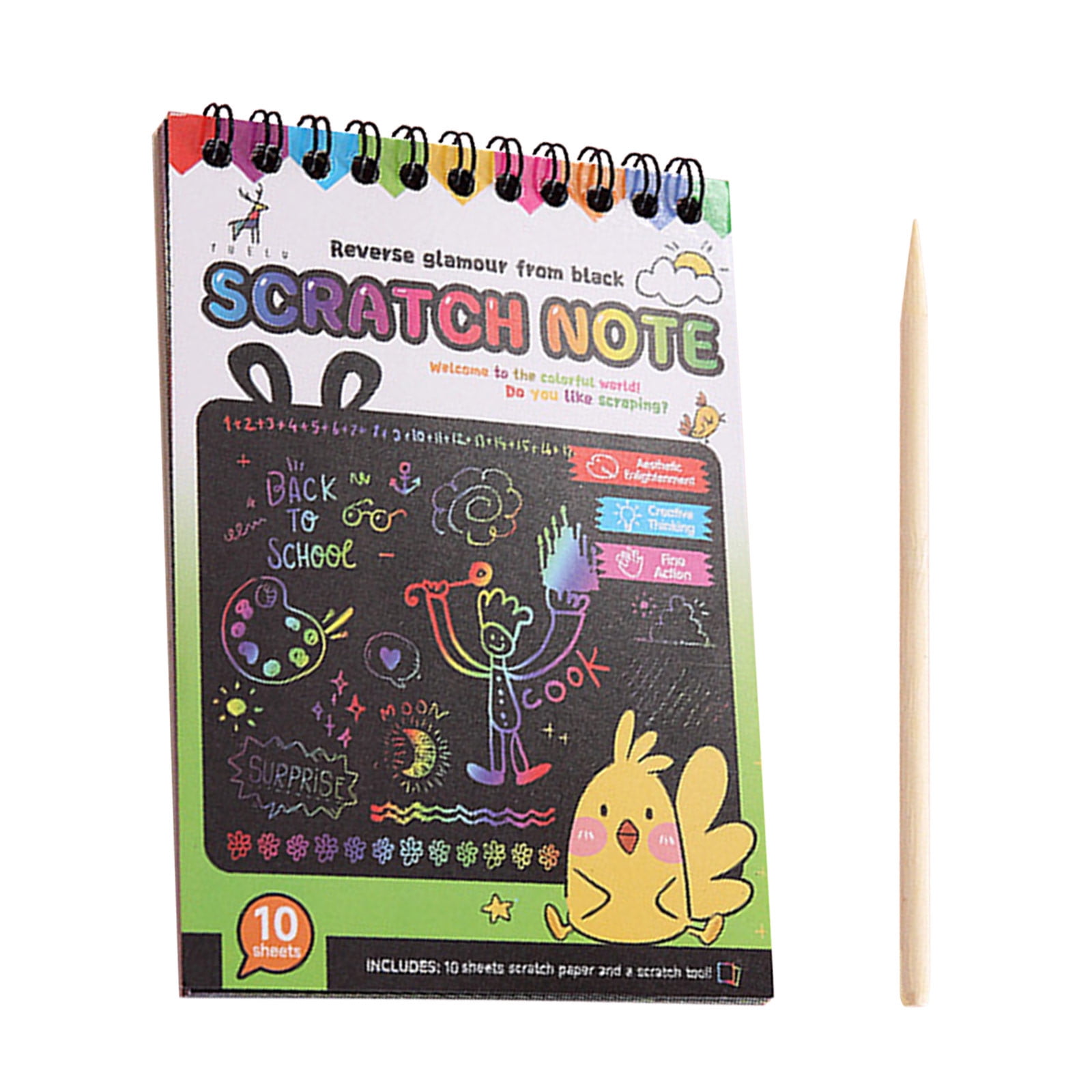 Wdhugt Kids Art Paper Scratch Drawing Pad Diy Craft Activity Doodle ...