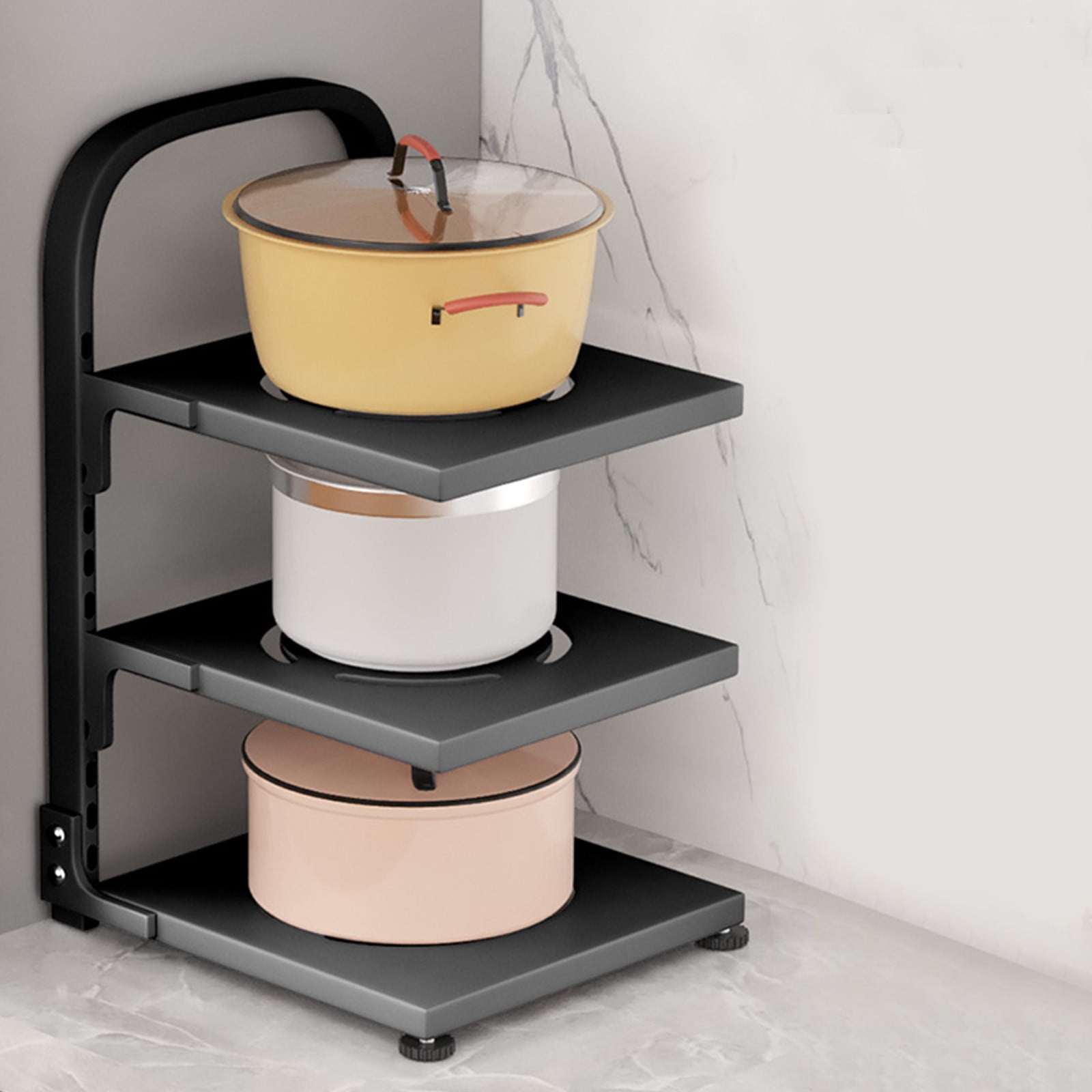 Wdhugt Kitchen Pot Storage Rack Pot And Pan Organizer Rack for Under ...