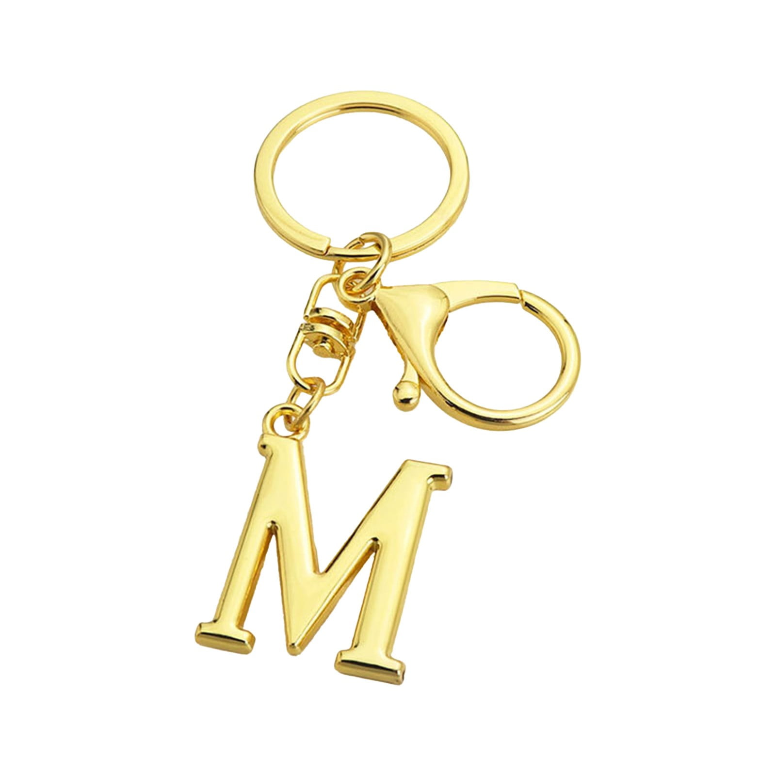 Wdhugt Metal Material Keychain With Gold Letters A To Z For First ...