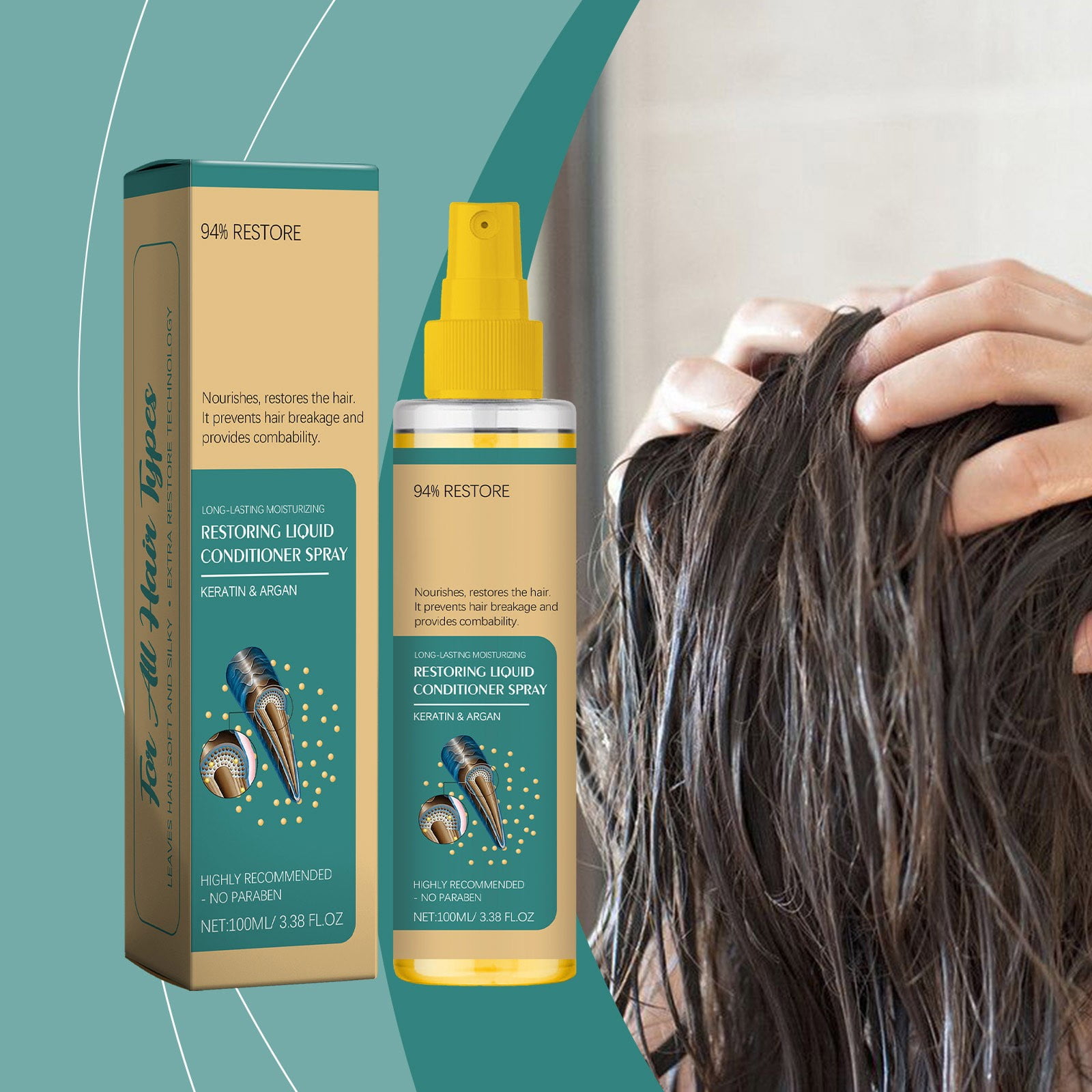 Wdhugt Morocco Nut No-Wash Hair Care Spray Repair Damaged Hair Damage ...