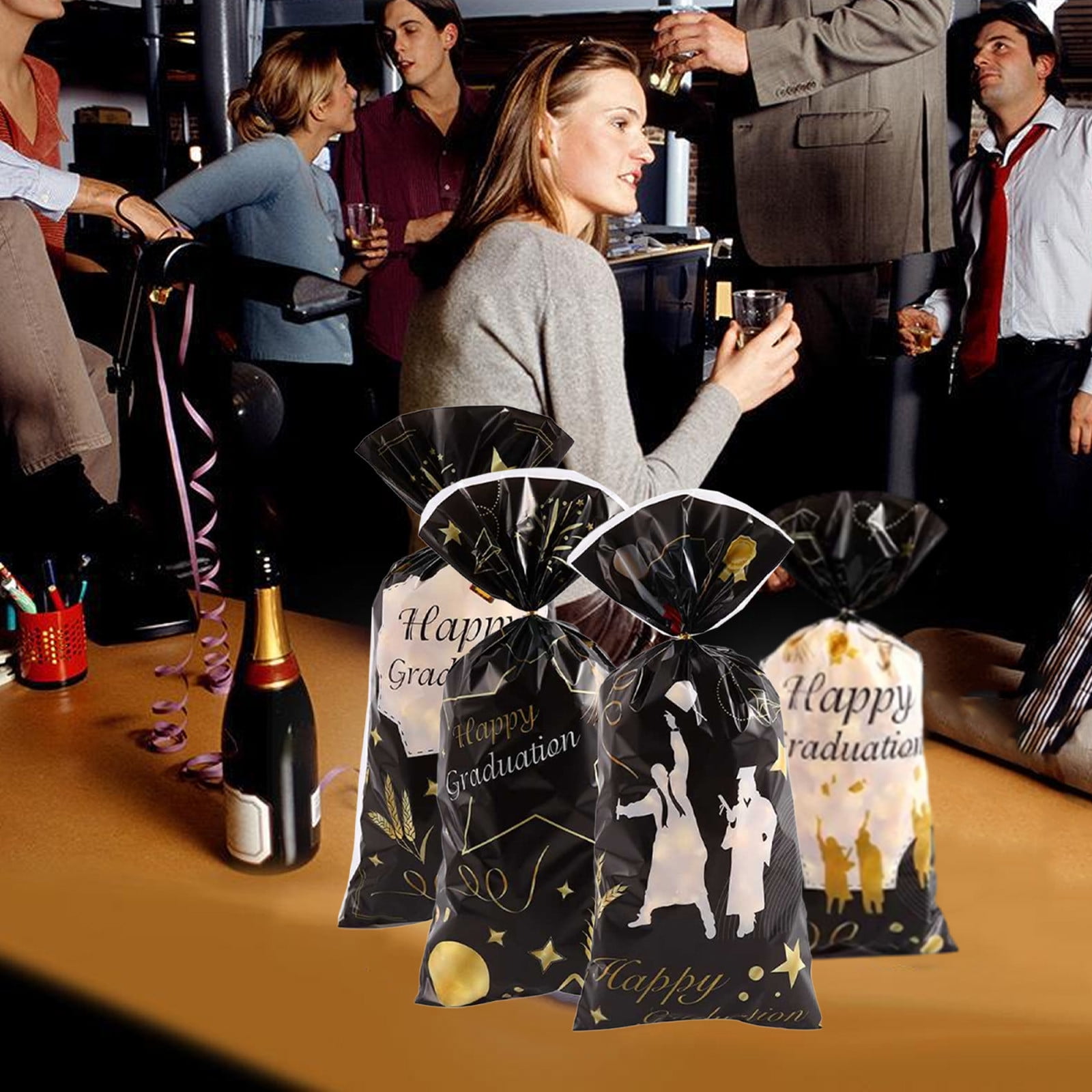 Wdhugt Multicolor 4 Pattern Graduation Candy Bag Party Favor Pouch ...