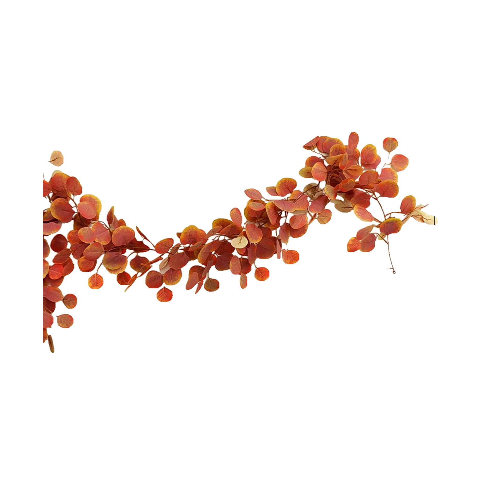 Wdhugt Orange Artificial Rattan Vine Decoration Pvc Leaves 70.86 Inches ...
