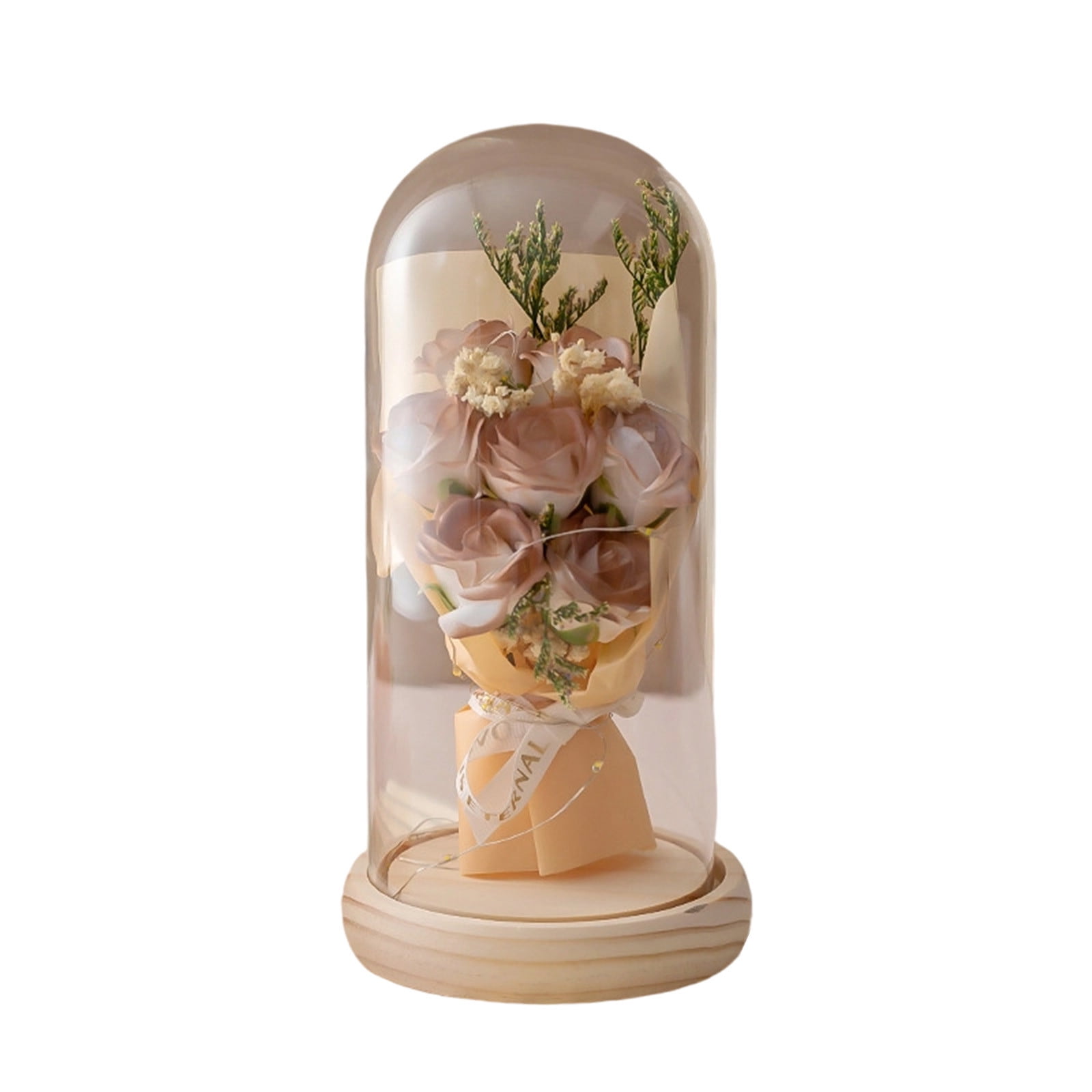 Wdhugt Preserved Rose Bouquet Artificial Flower Arrangement With Led ...