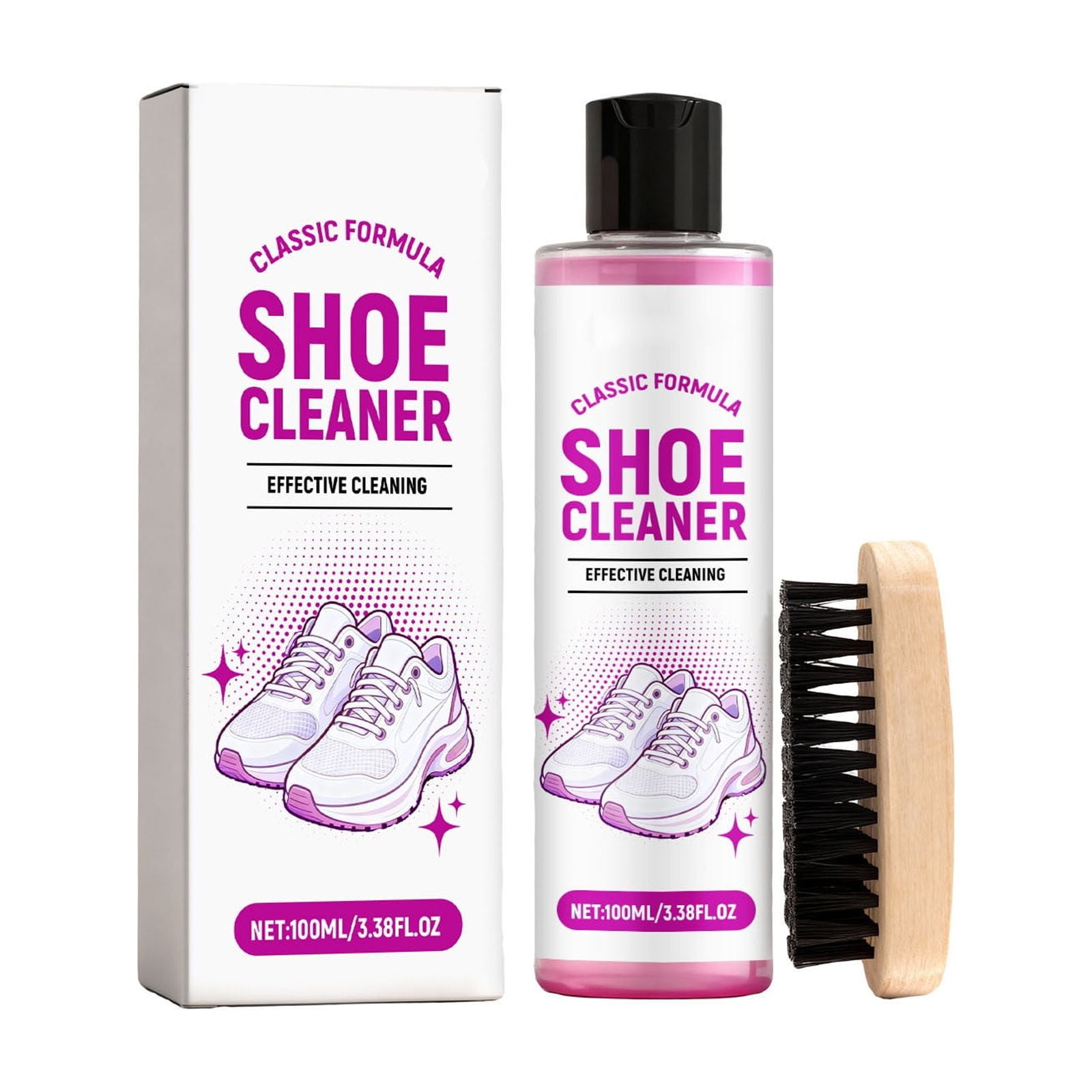 Wdhugt Shoe Cleaner Kit 100Ml Cleaning Solution With Brush Stain ...