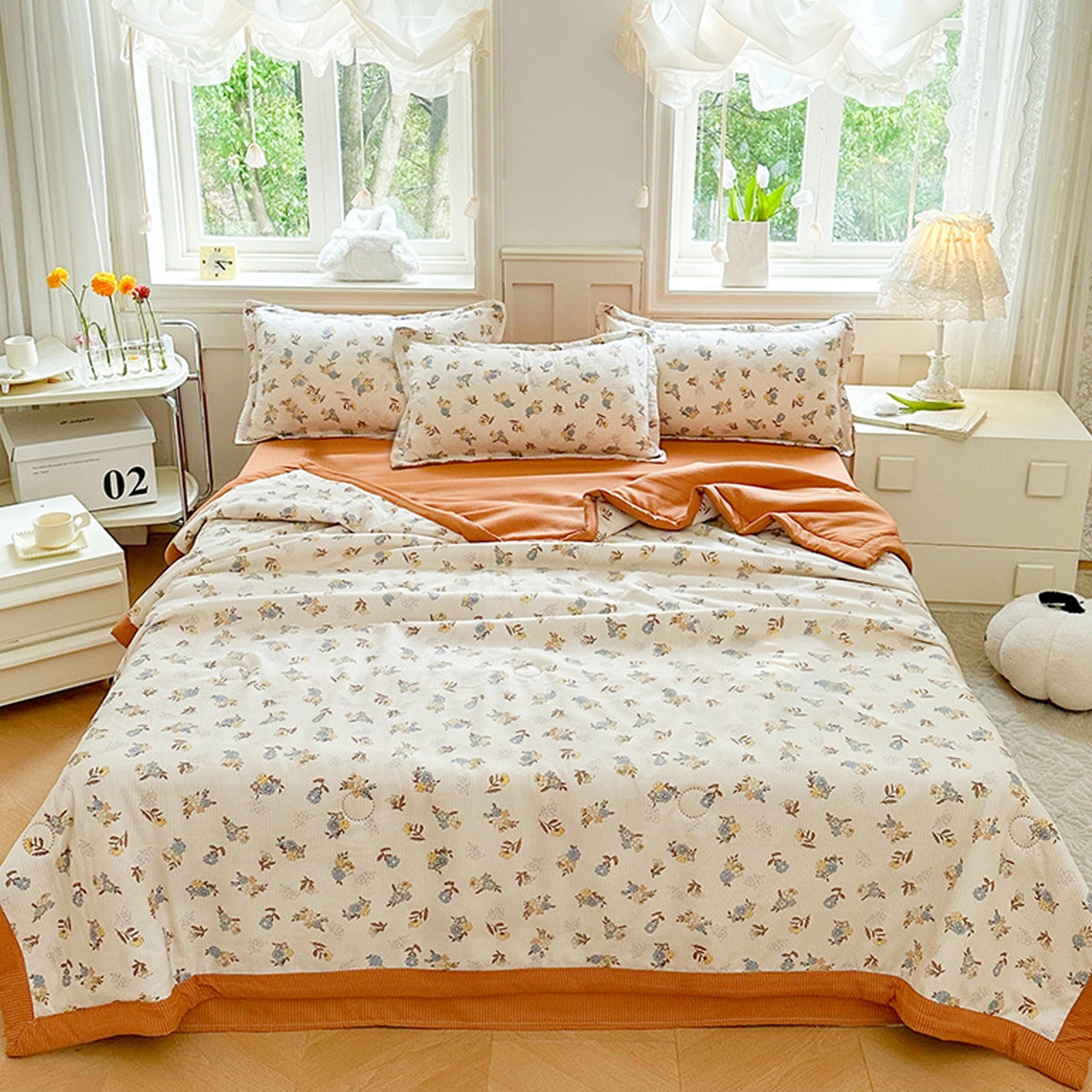 Wdhugt Summer Washed Conditioned Quilt Lightweight Cool Quilt Machine ...