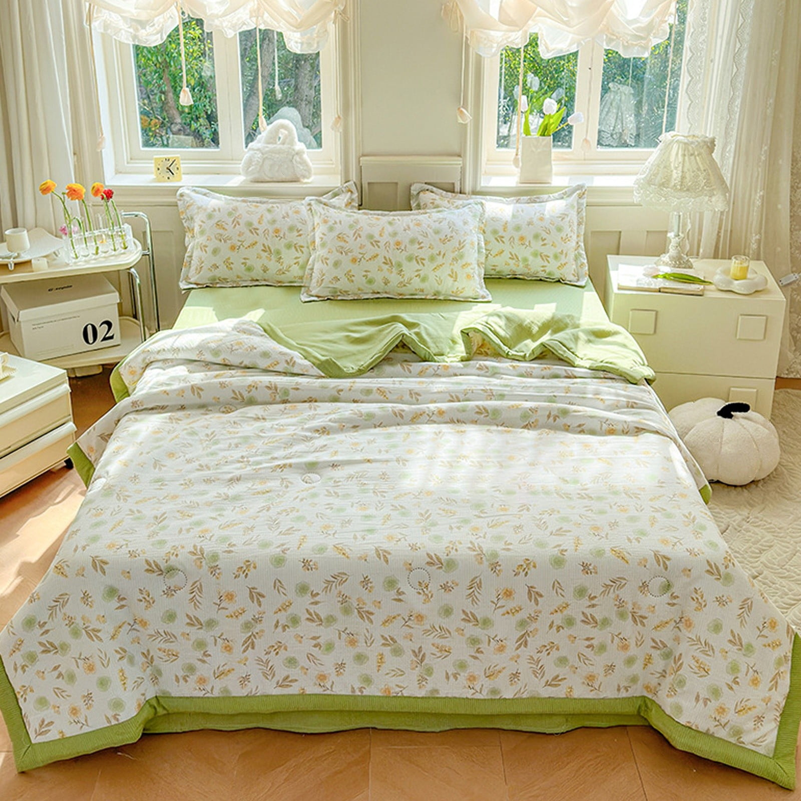 Wdhugt Summer Washed Conditioned Quilt Lightweight Cool Quilt Machine ...